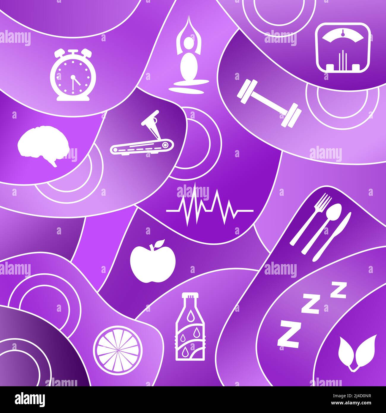 Health Symbols Background Purple Gradient Square Stock Photo - Alamy