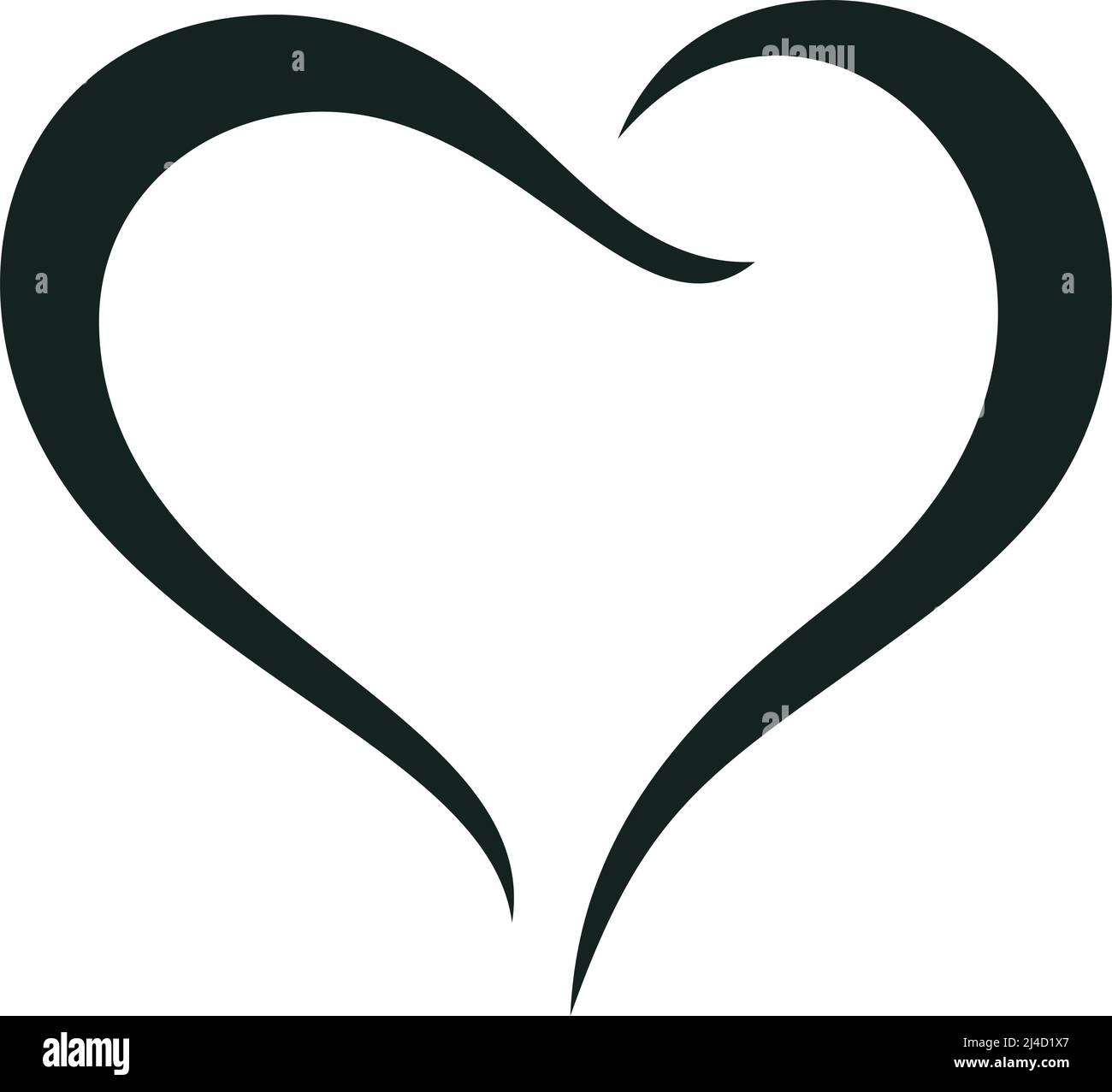 Curly Heart Outline