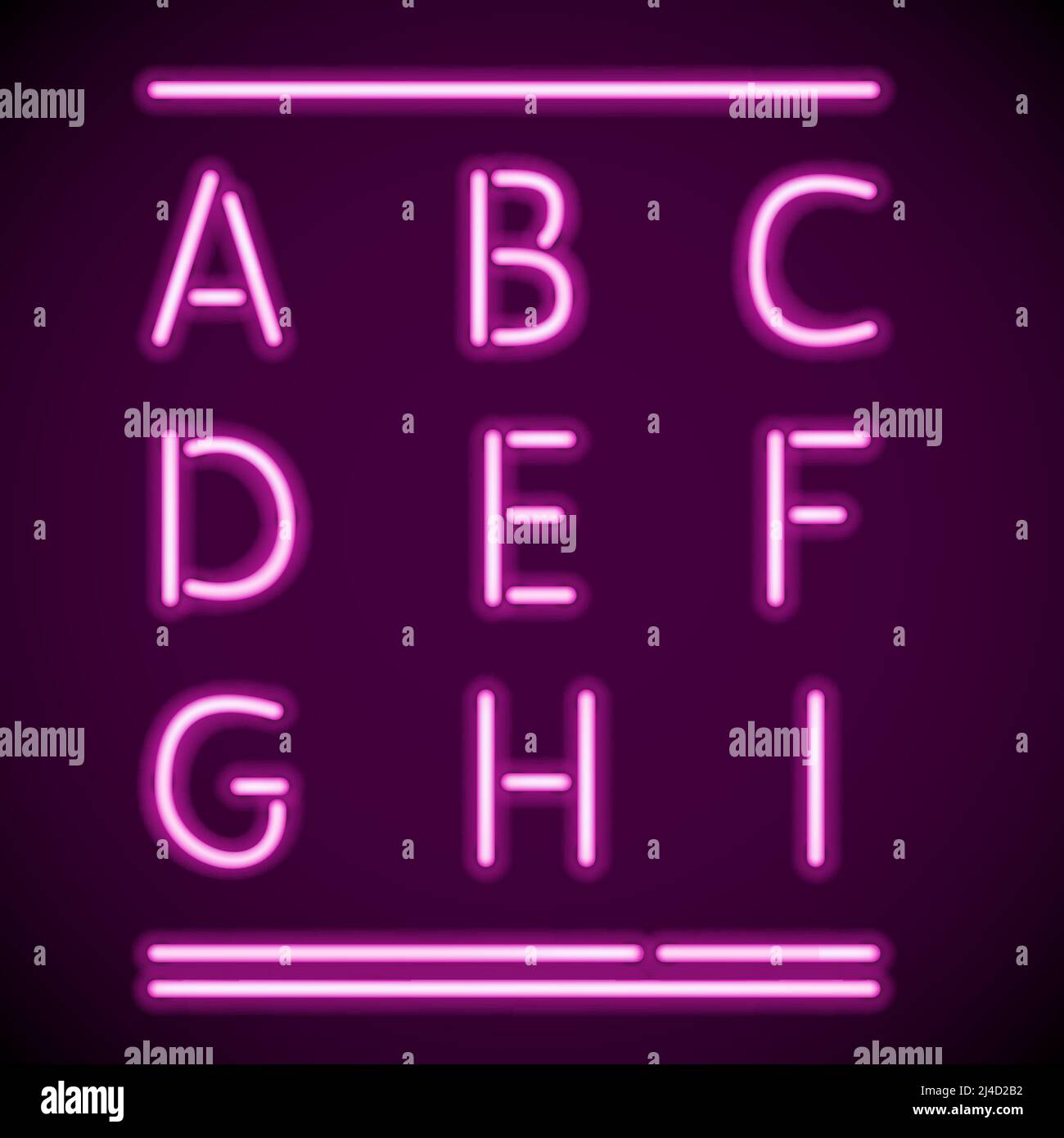 Vector mesh realistic letters of neon tubes. EPS10 opacity Stock Vector ...