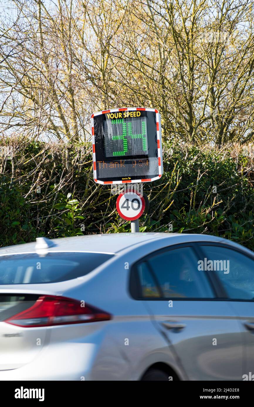 Electronic speed warning sign Stock Photo - Alamy