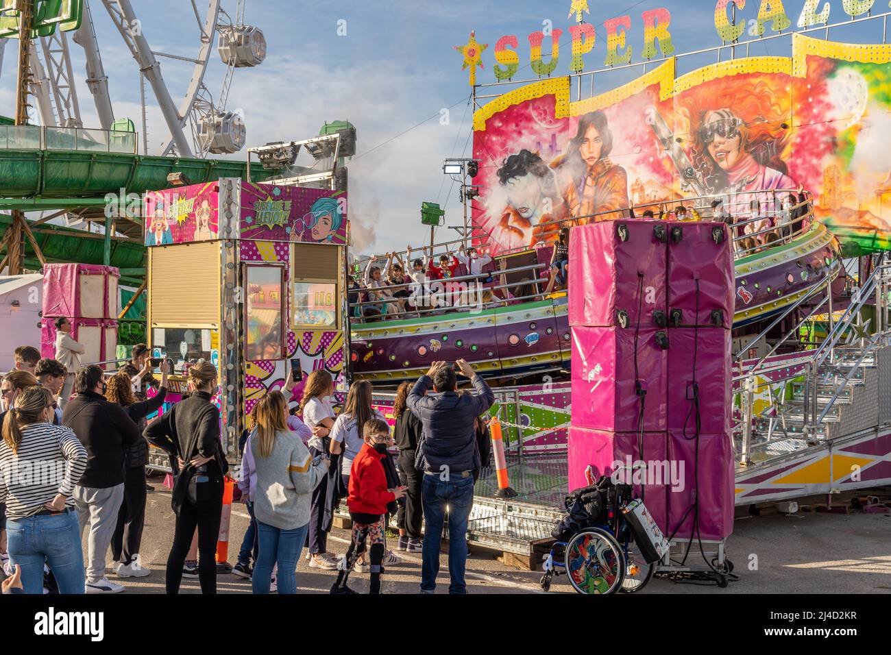 Palma de Mallorca, Spain; april 08 2022: Attractions and people at the ...