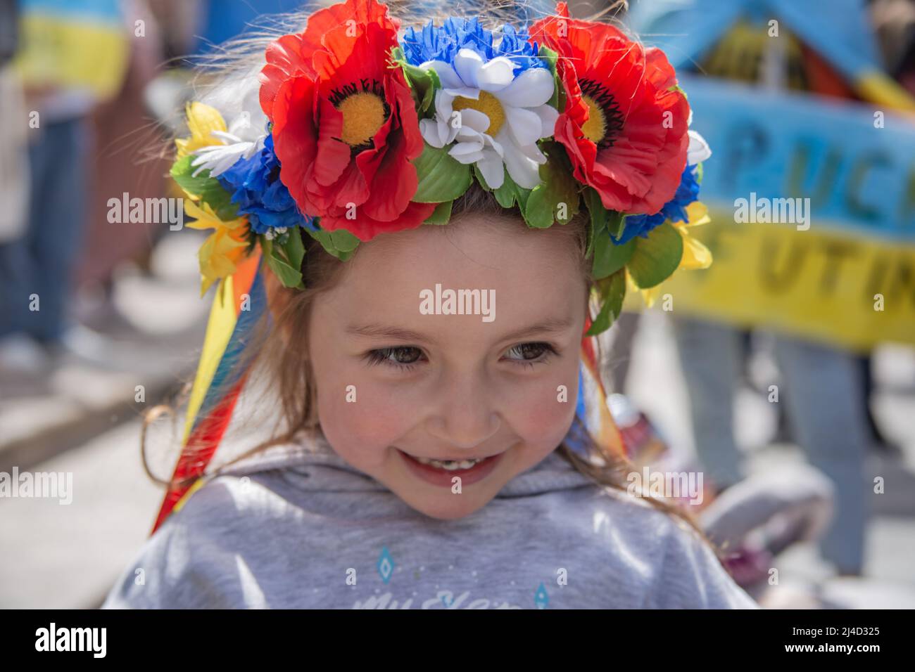 Ukrainian protest on the square in Spain Stock Photo - Alamy