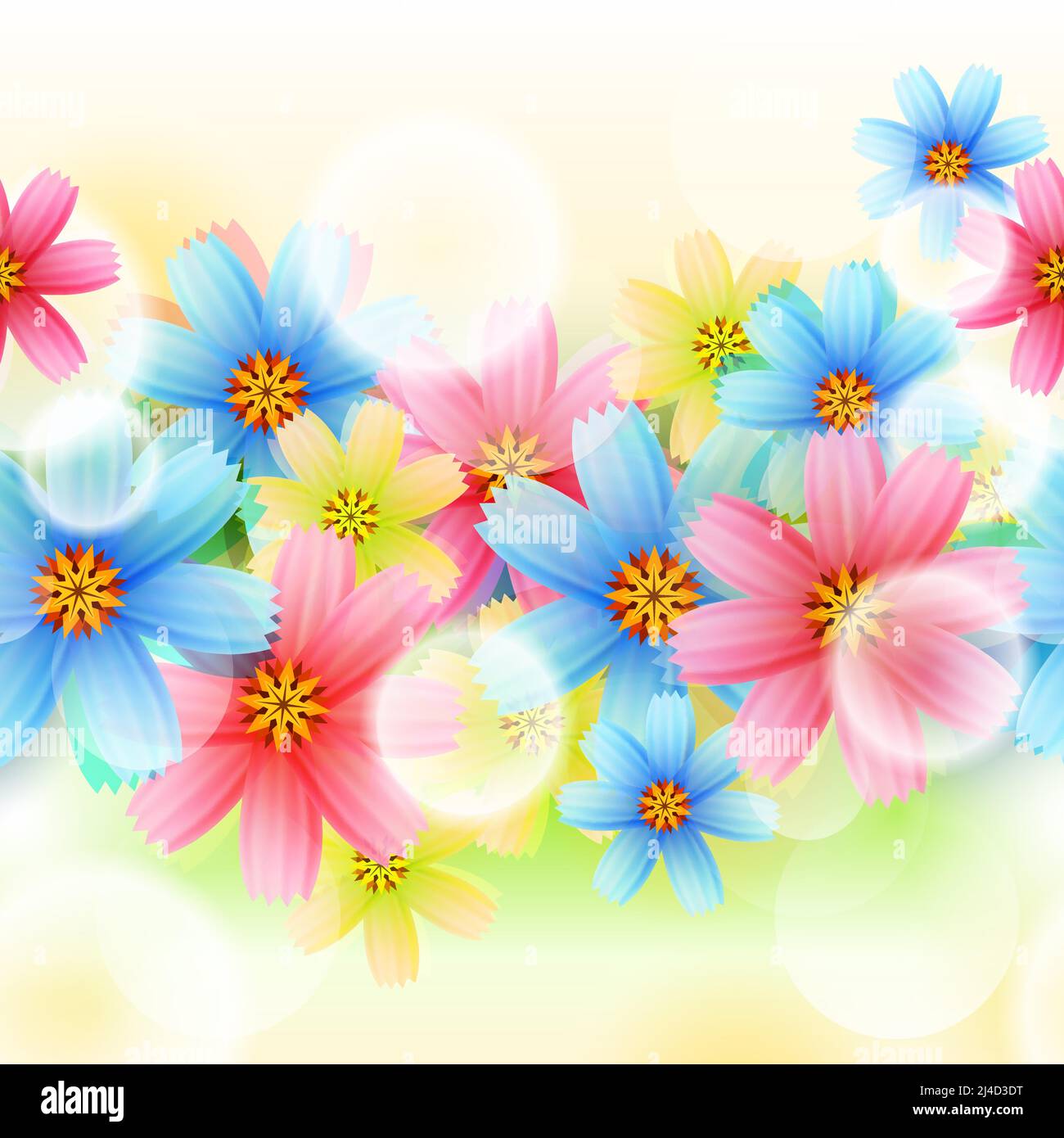 Vector Seamless Spring Flower Background. EPS10 opacity Stock Vector ...