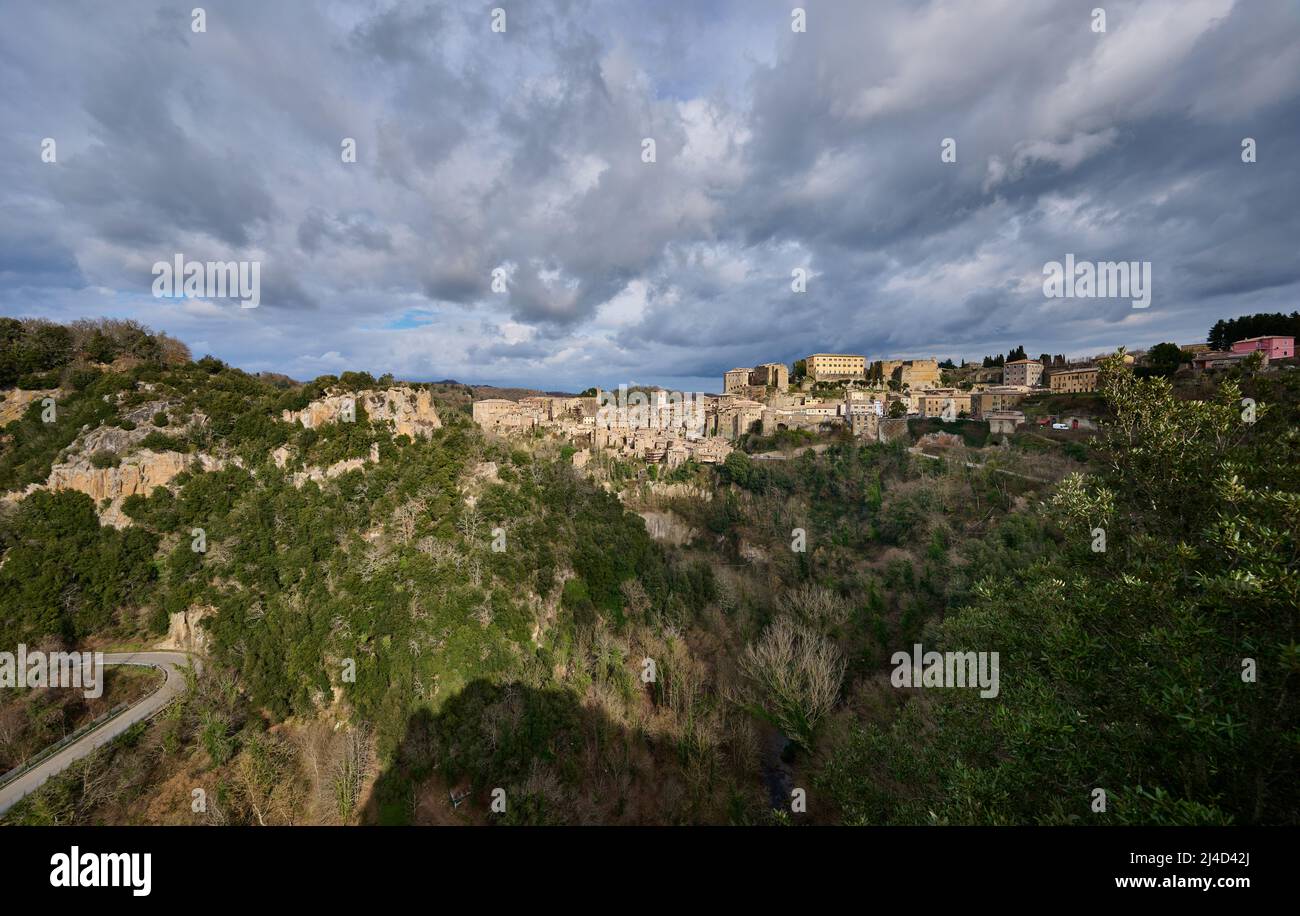 Aerial medieval town Sorano, Tuscany, Italy Stock Photo - Alamy