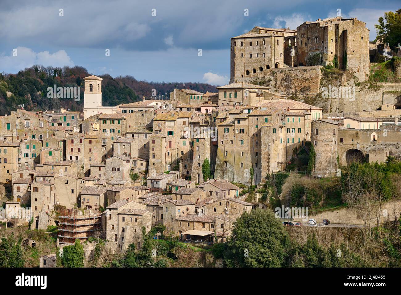 Aerial medieval town Sorano, Tuscany, Italy Stock Photo - Alamy