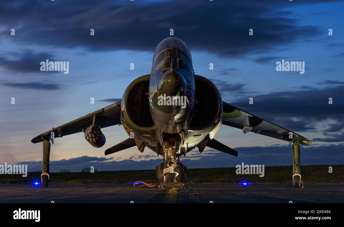 Harrier T.4 and Land Rover at RAF Wittering, Cambridgeshire, United ...