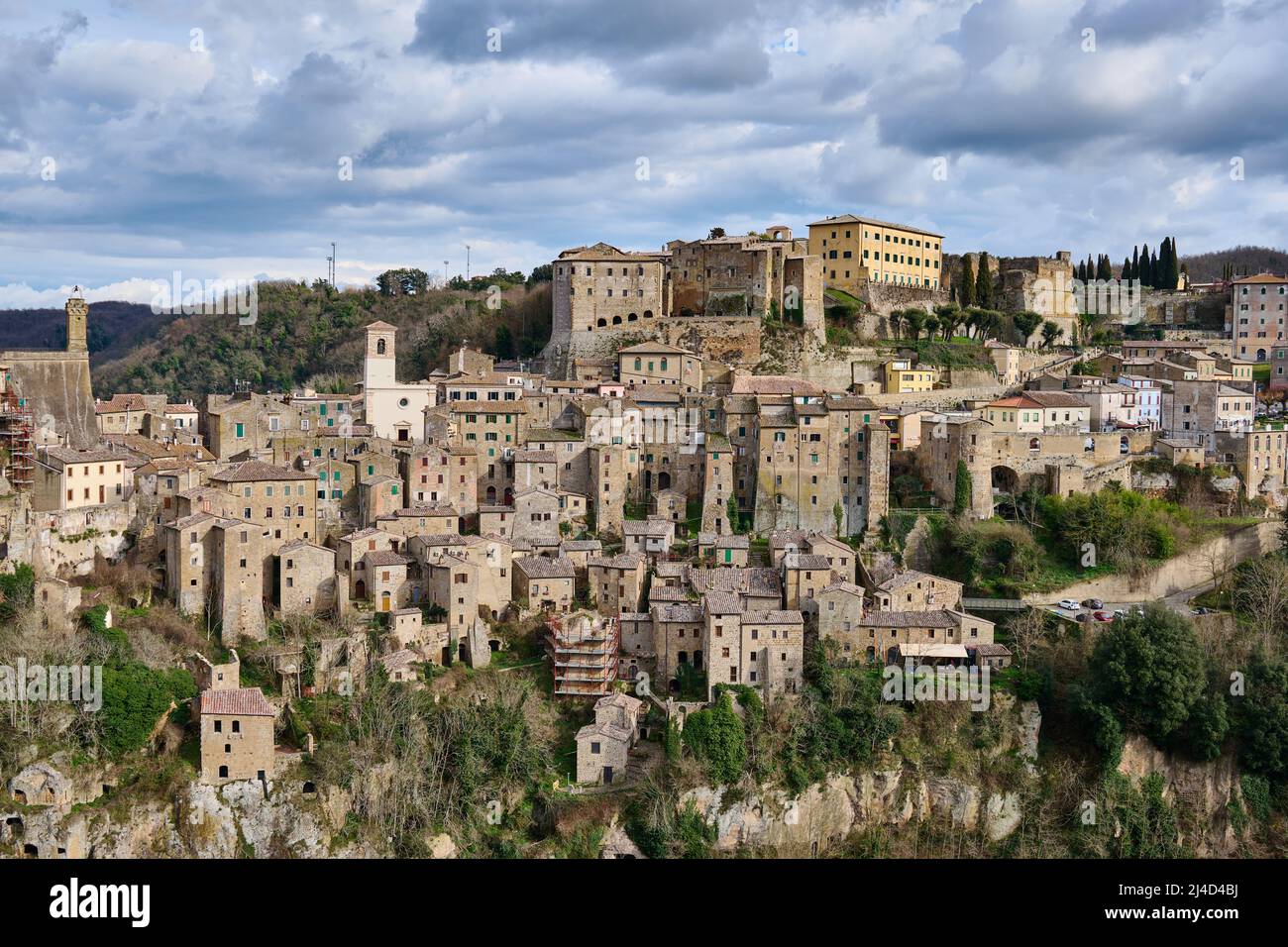 Aerial medieval town Sorano, Tuscany, Italy Stock Photo - Alamy