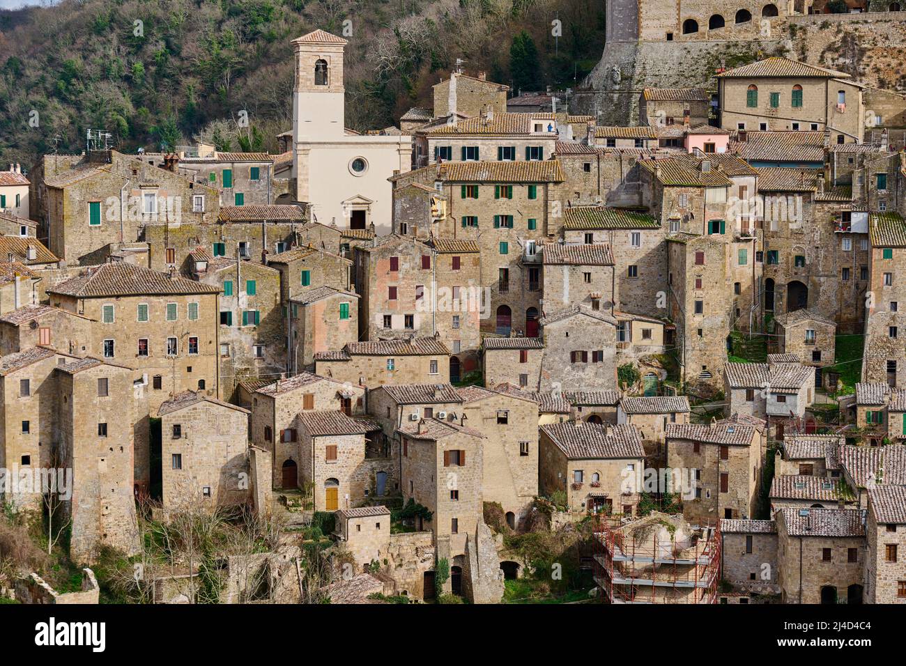 Aerial medieval town Sorano, Tuscany, Italy Stock Photo - Alamy