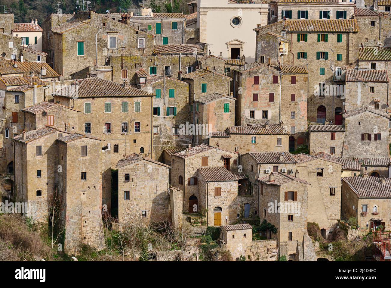 Aerial medieval town Sorano, Tuscany, Italy Stock Photo - Alamy