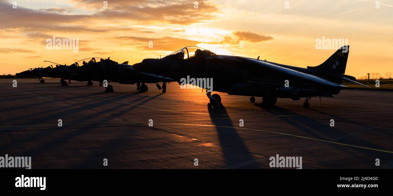 Harrier lineup HS P.1127, GR.3, T.4 and GR.7 at RAF Wittering ...