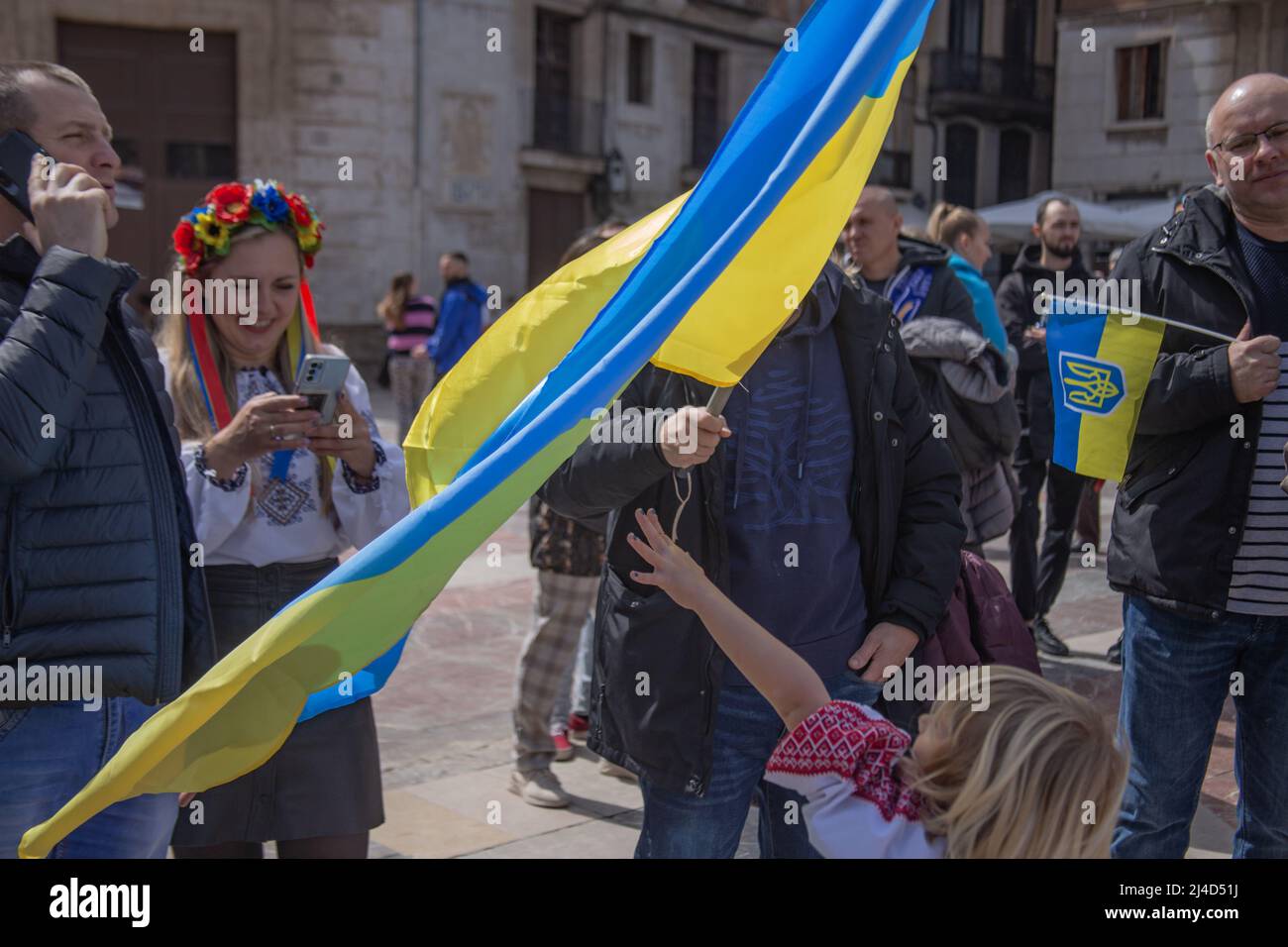 Ukrainian protest on the square in Spain Stock Photo - Alamy