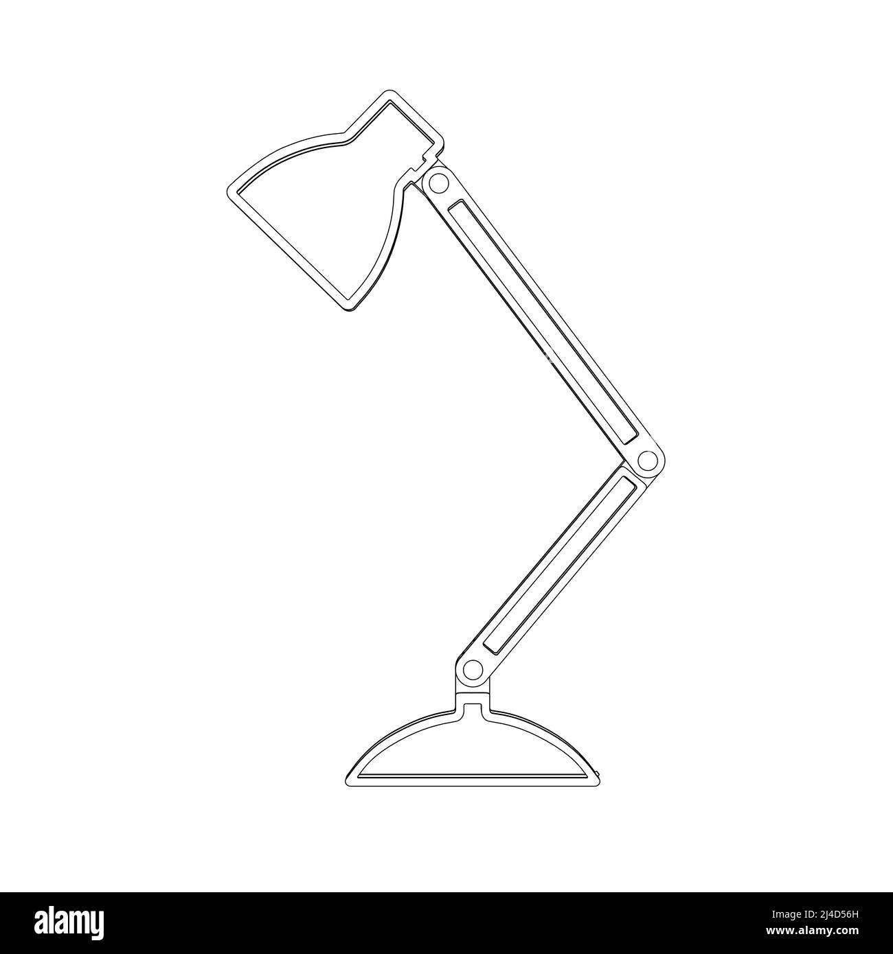 Table lamp icon outline made from black lines isolated on white ...