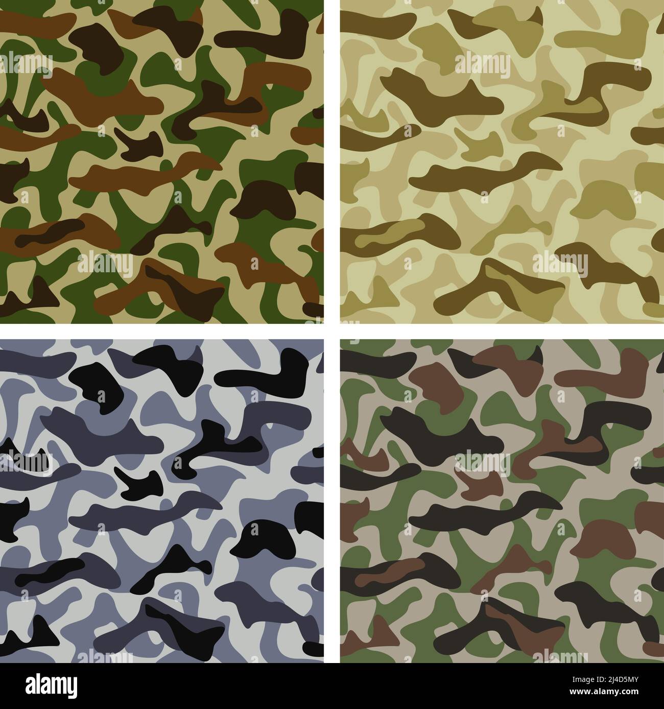Camouflage background of different colors with classic pattern Stock ...