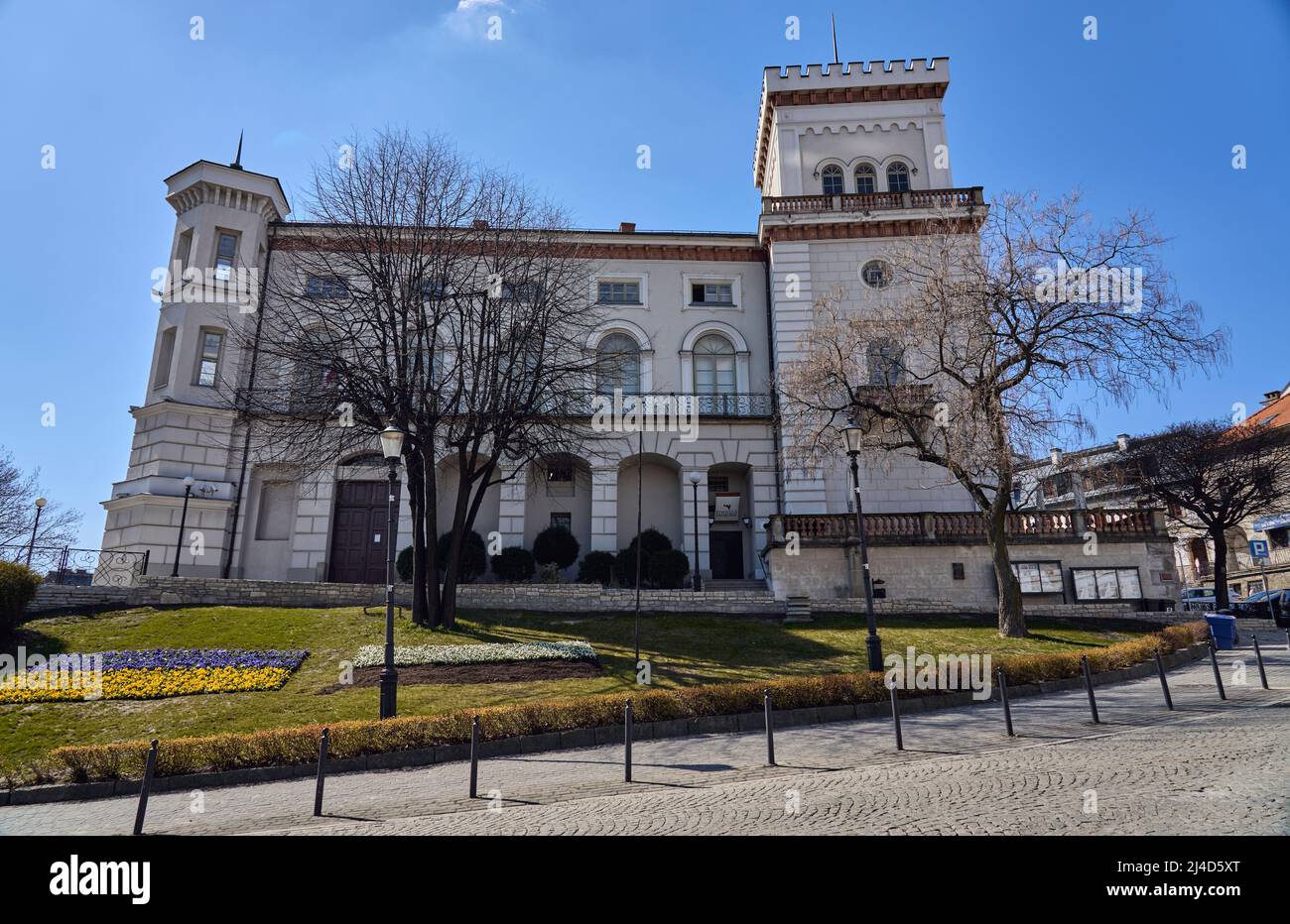 Building of Sulkowski castle in european Bielsko-Biala city in Silesian ...