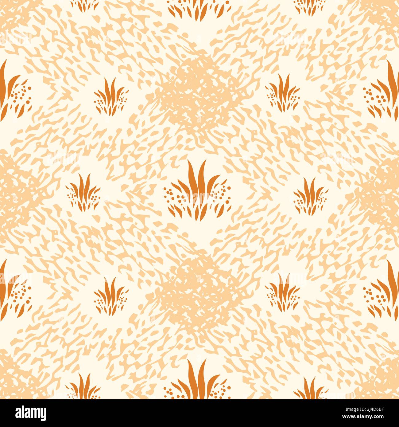 Natural chic boho foliage seamless pattern in ditzy wildflower style ...
