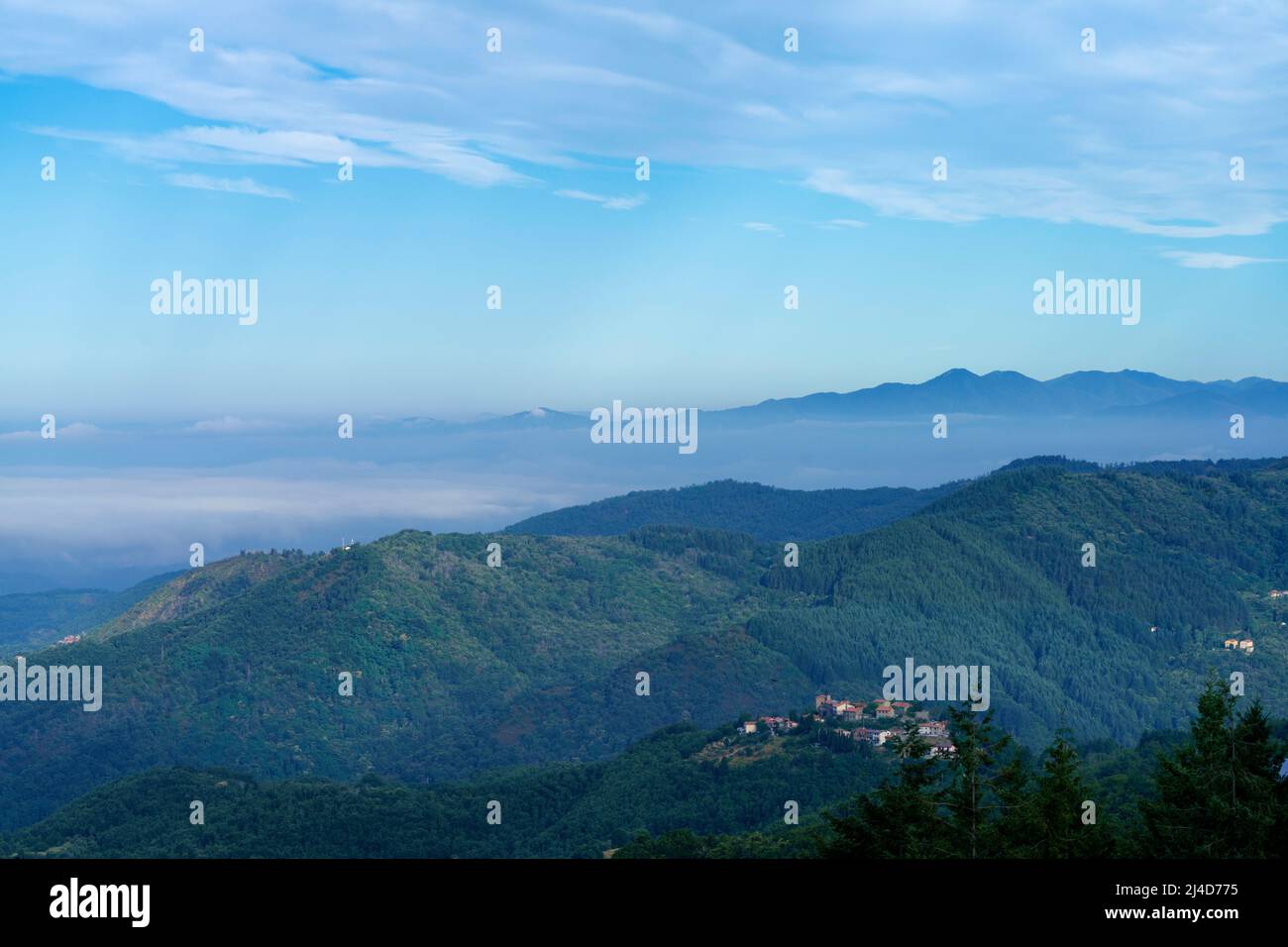 View of Alpi Apuane from Foce Carpinelli, Tuscany, Italy, at summer ...