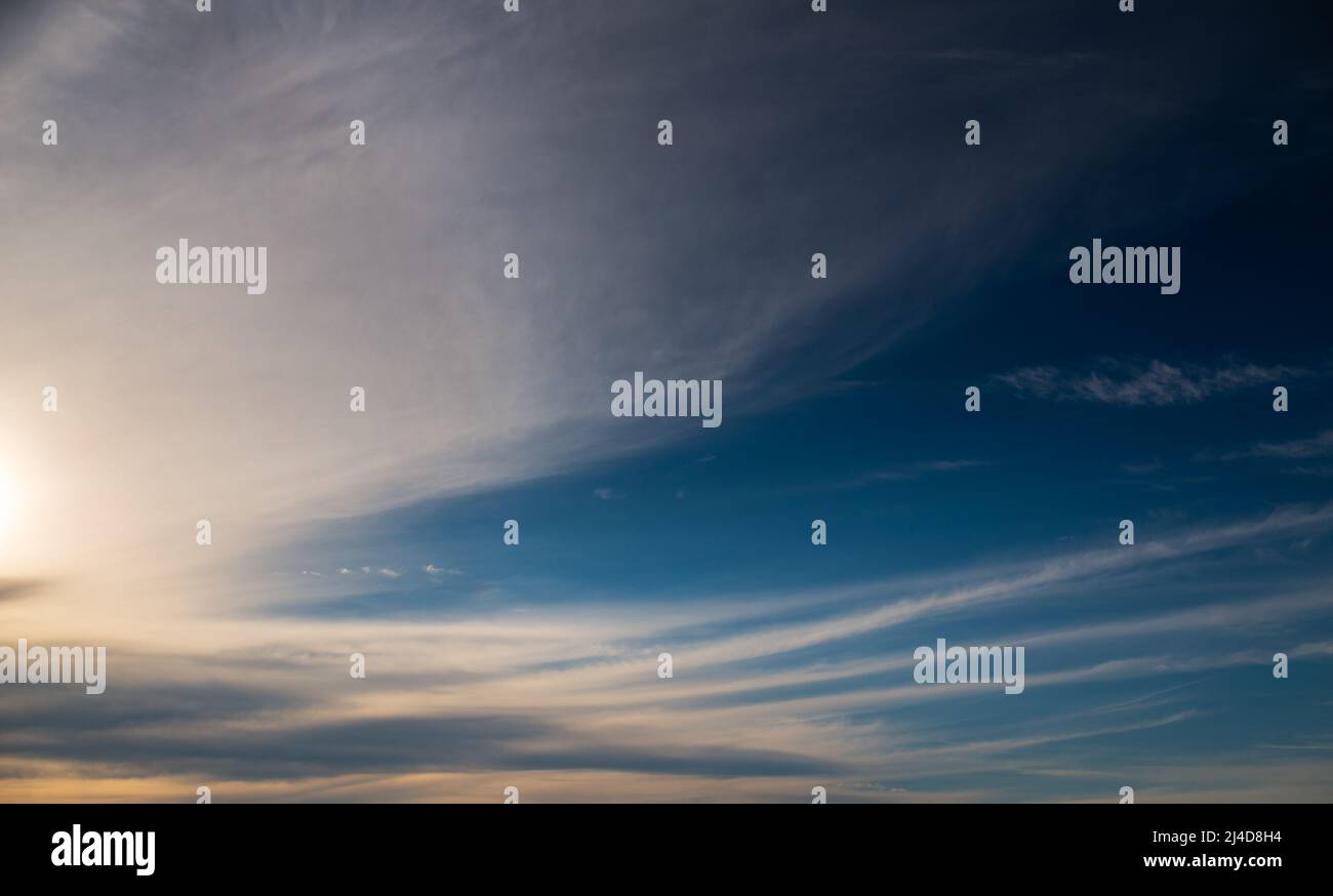 Dramatic blue sky with white clouds Stock Photo - Alamy