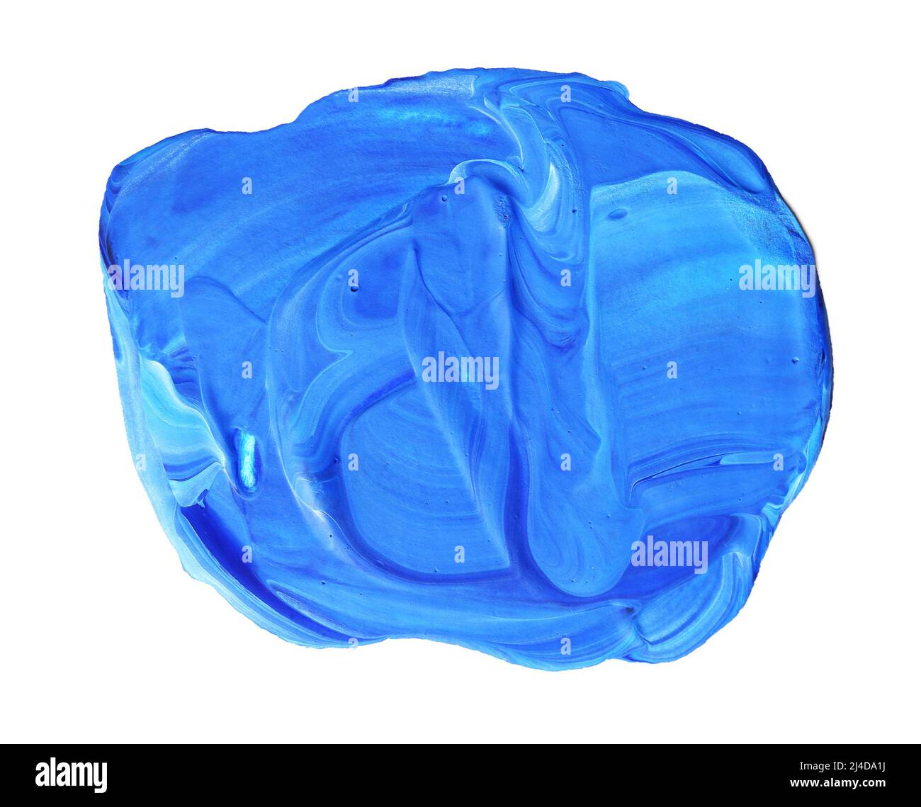 Abstract blue acrylic paint brush strokes as a background isolated on ...