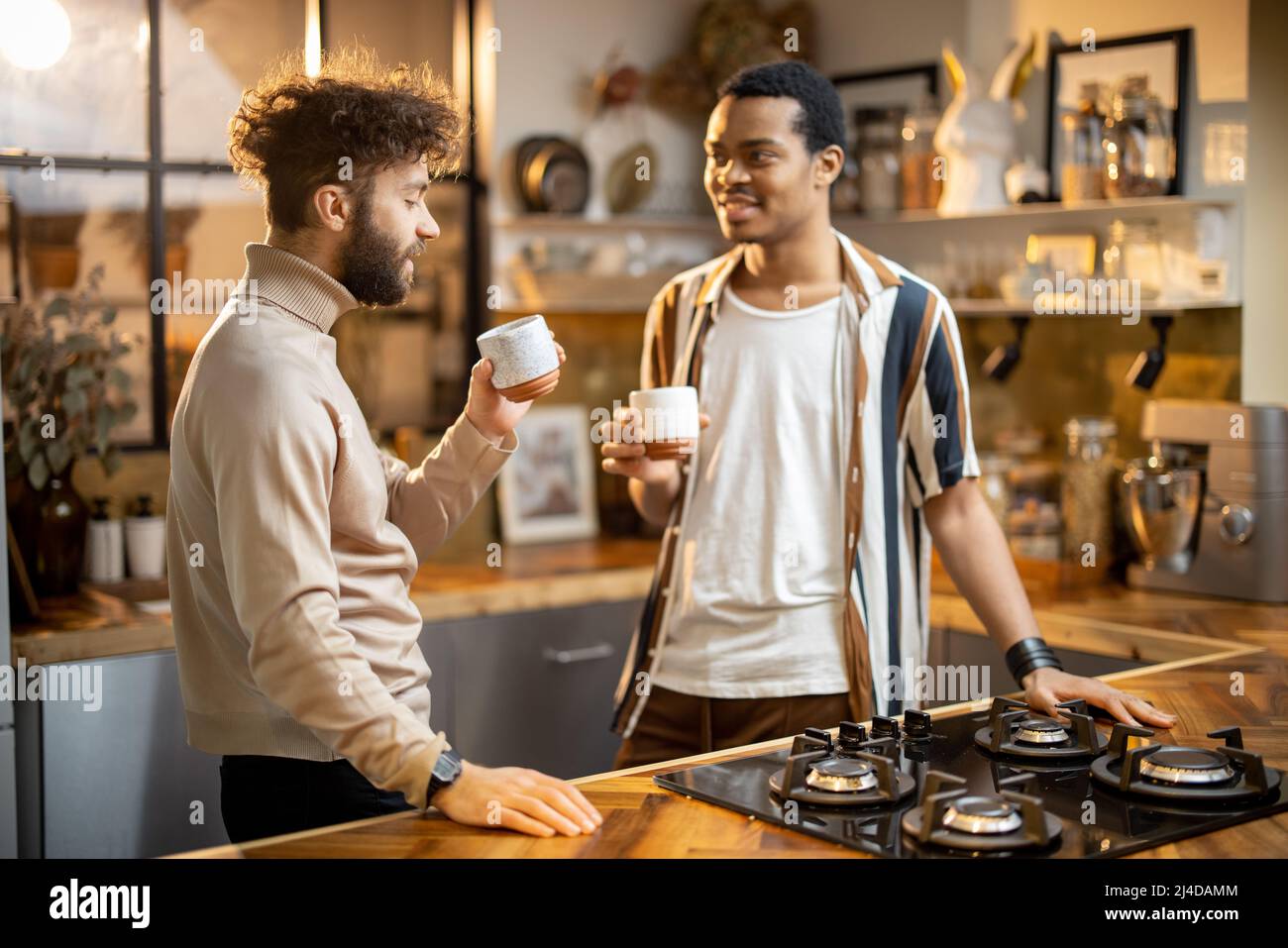 Two men talking coffee hi-res stock photography and images - Alamy