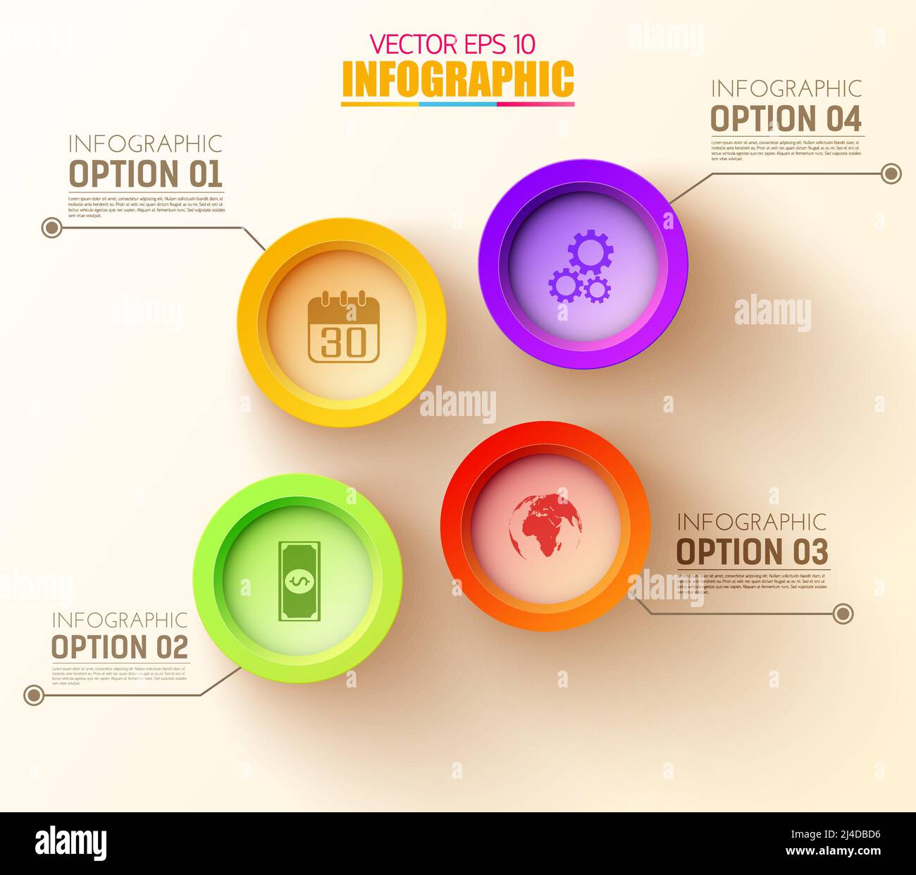 Abstract web infographic template with colorful circles and business ...