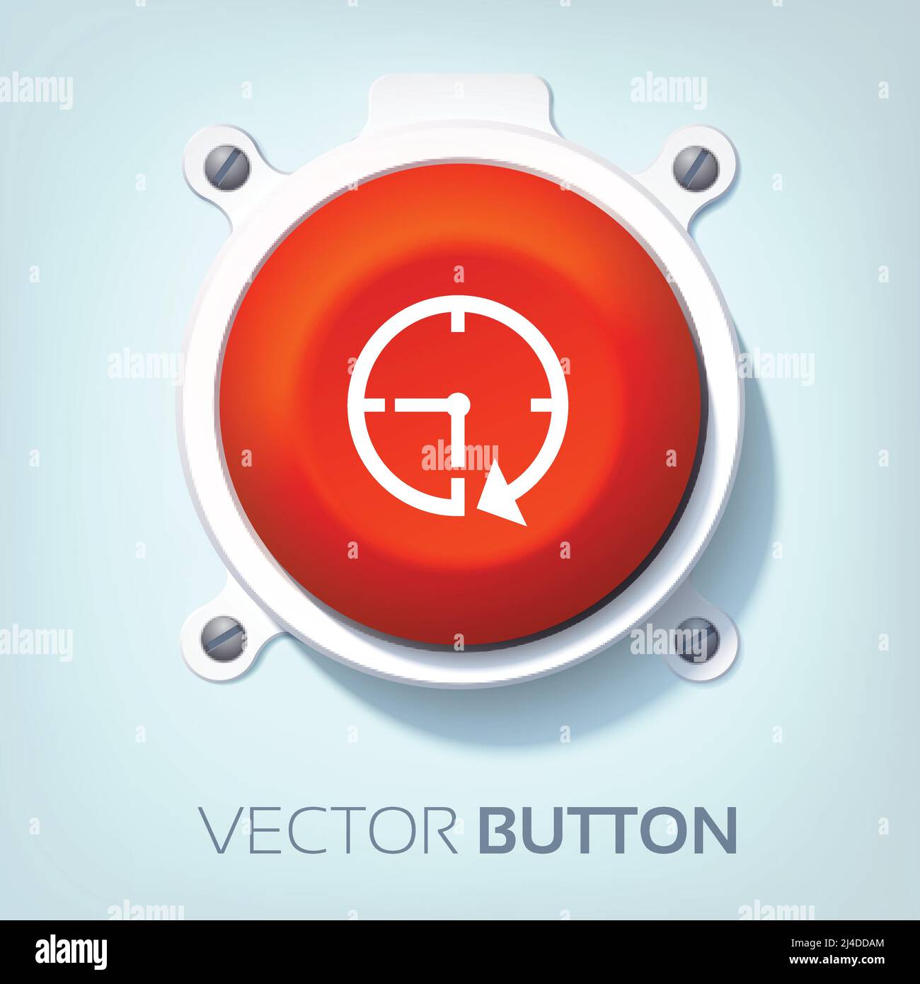 Web interface concept with business icon and red round button on gray ...