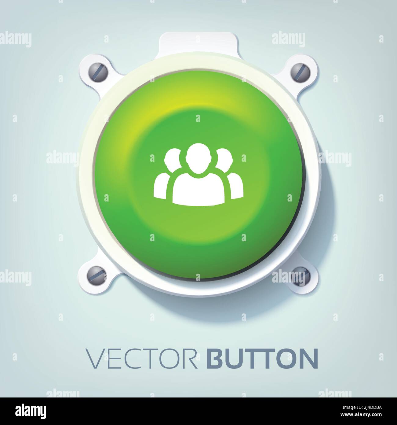 Web interface template with team icon and green round button attached ...