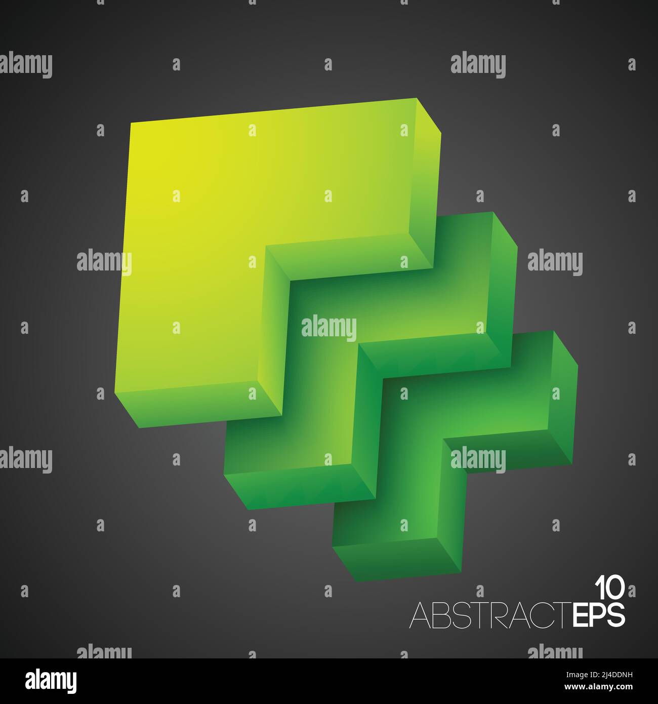 Abstract web business template with green geometric figures on dark ...