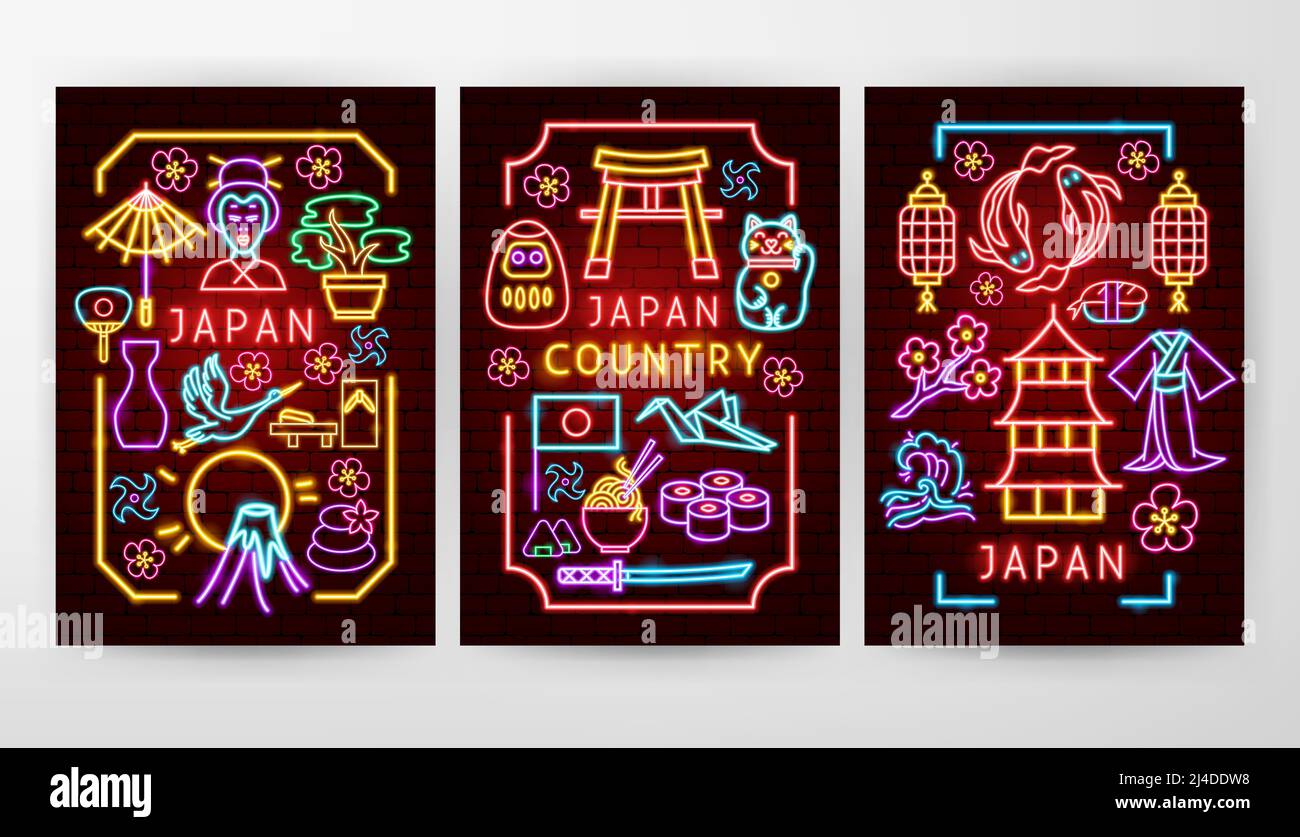 Japan Flyer Concepts. Vector Illustration of Country Promotion Stock ...