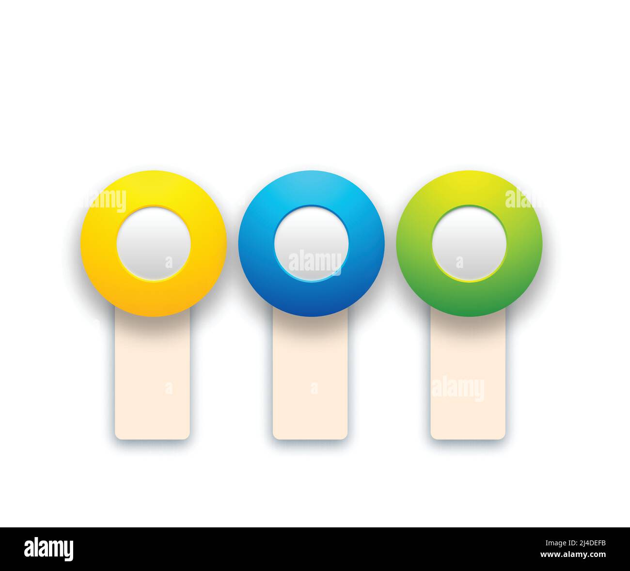 Abstract colorful toggles set with vertical banners and round buttons ...