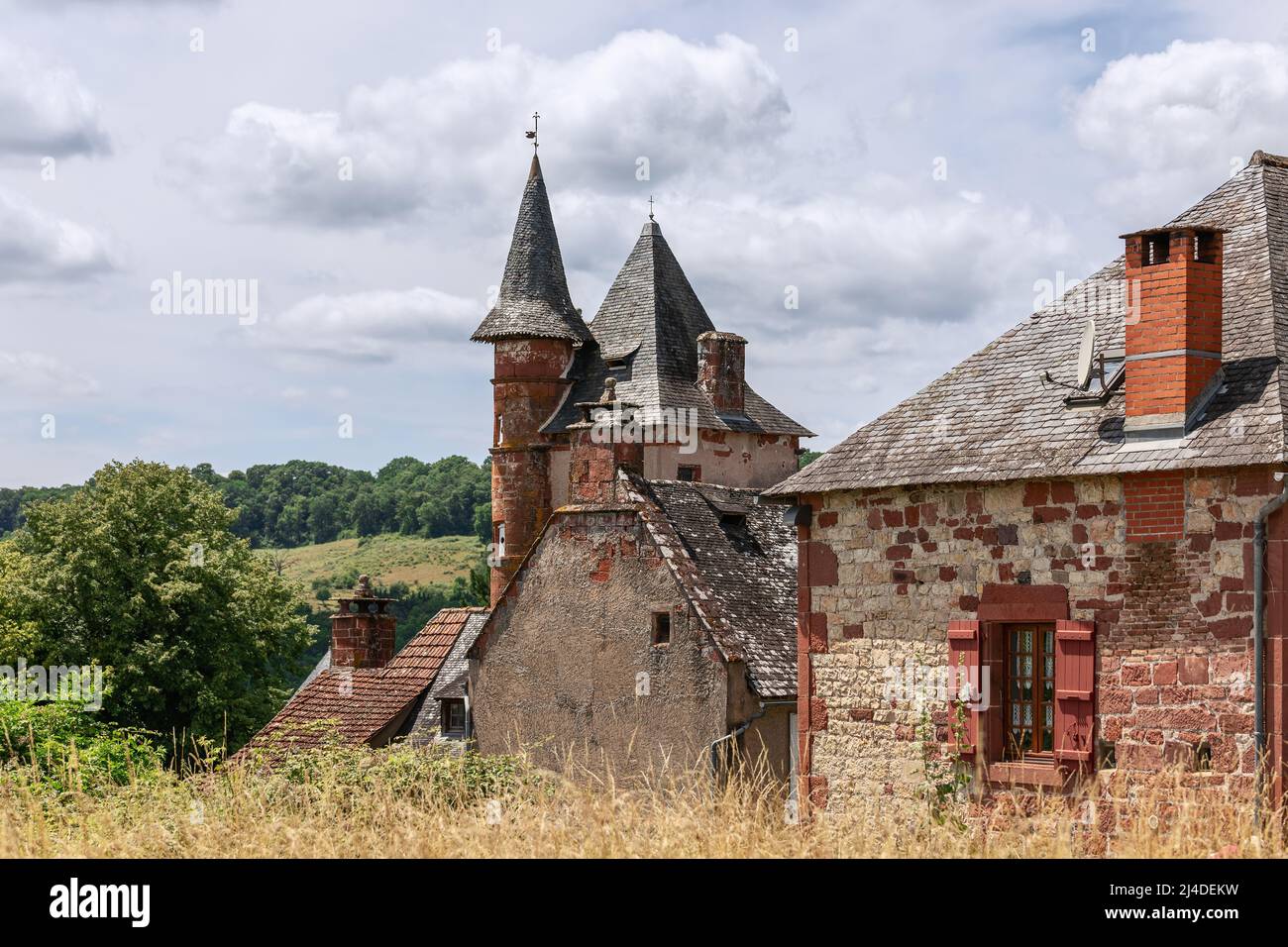 Square tower supporting pepperbox turret of corbelled construction of ...