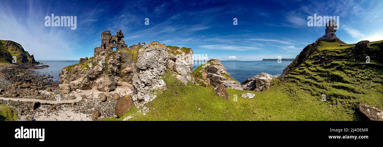 Kinbane Castle Co Antrim Northern Ireland Stock Photo - Alamy