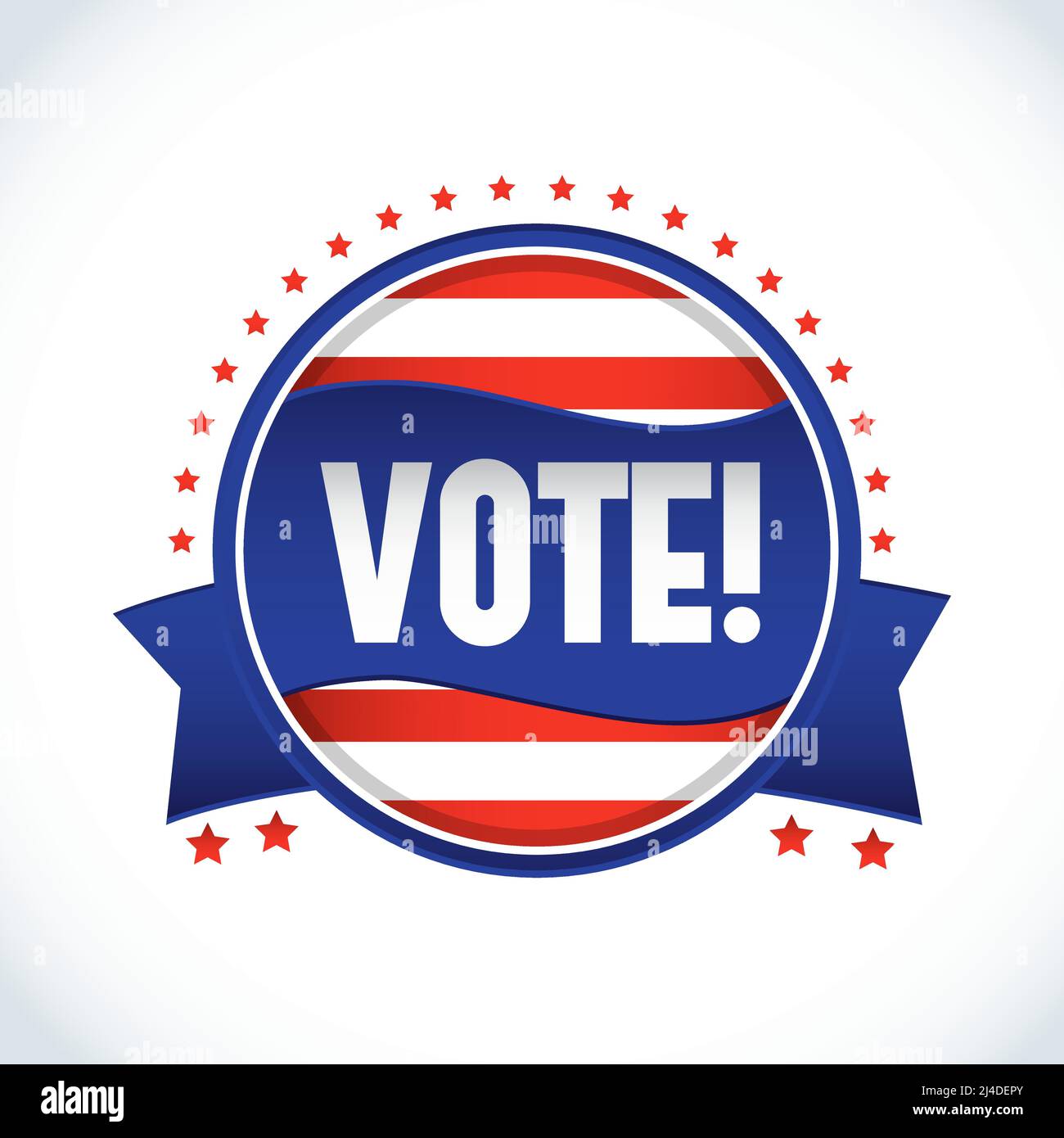 2016 usa presidential election vote label in form of circle on white ...