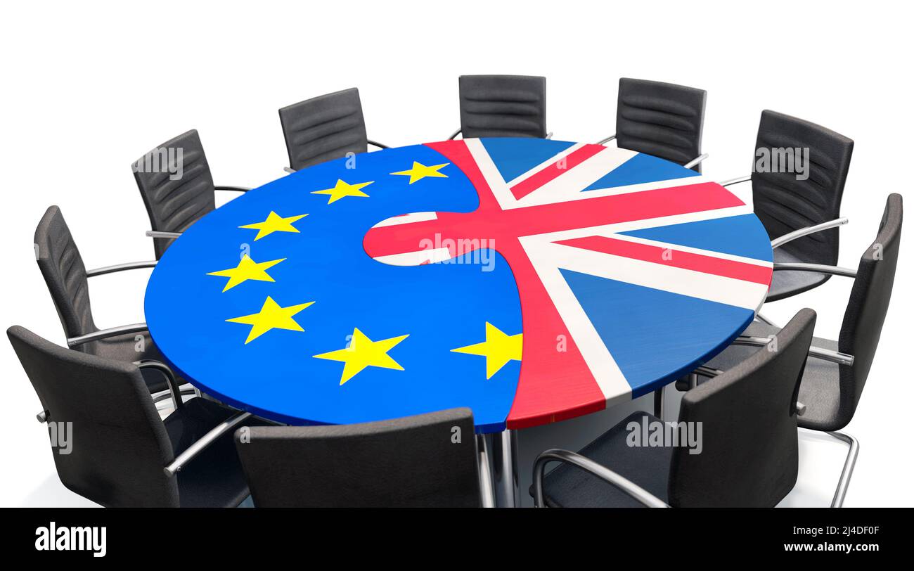 EU and Great Britain at the negotiating table Stock Photo - Alamy