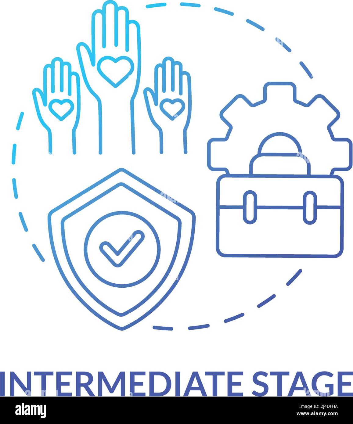 Intermediate stage blue gradient concept icon Stock Vector Image & Art ...