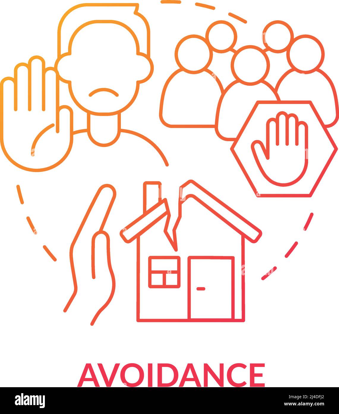 Avoidance red gradient concept icon Stock Vector Image & Art - Alamy