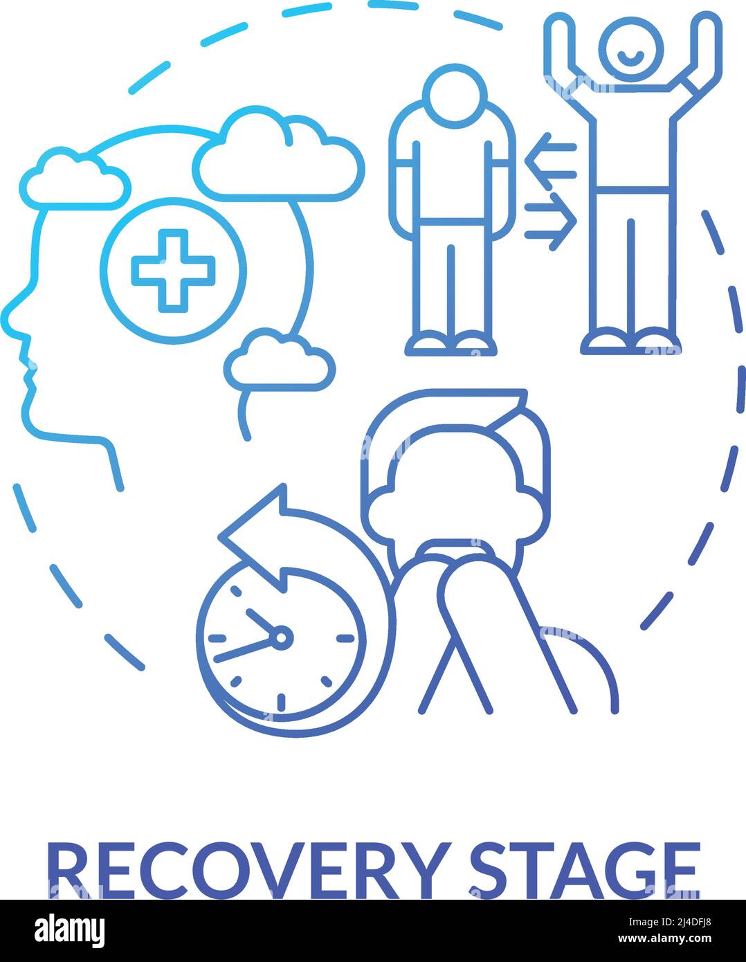 Recovery stage blue gradient concept icon Stock Vector Image & Art - Alamy