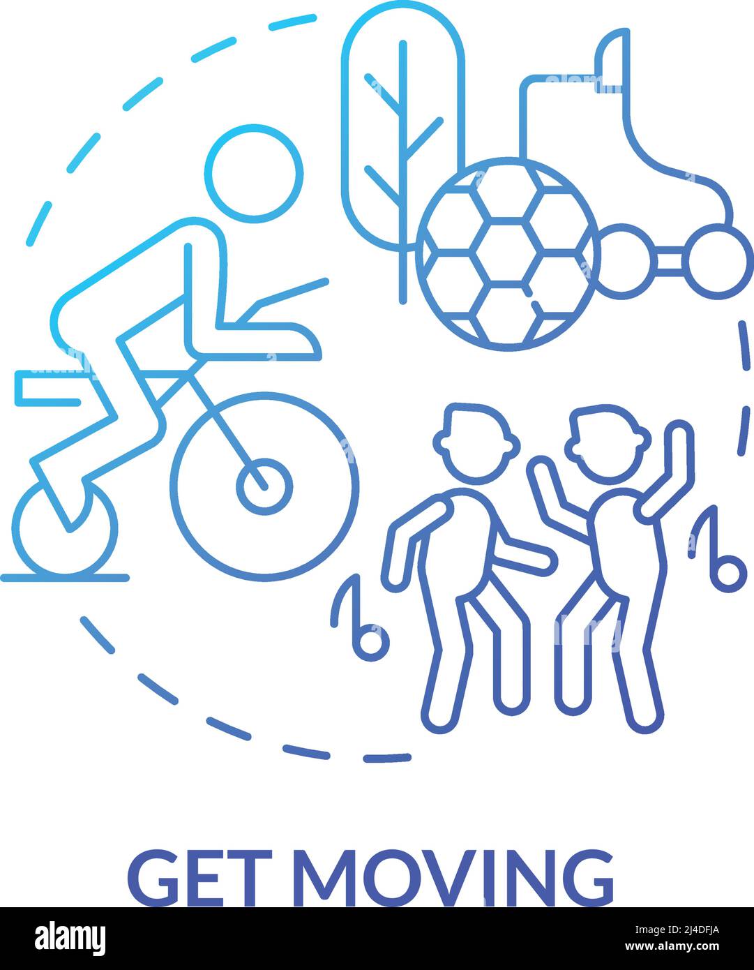 Get moving blue gradient concept icon Stock Vector Image & Art - Alamy