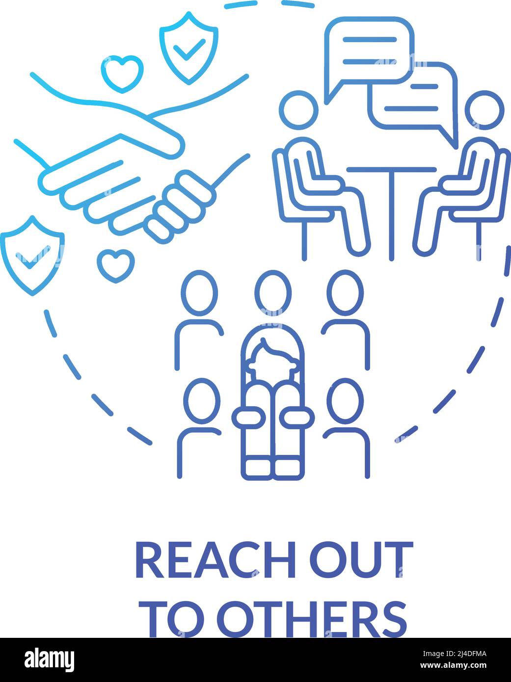 Reach out to others blue gradient concept icon Stock Vector Image & Art ...