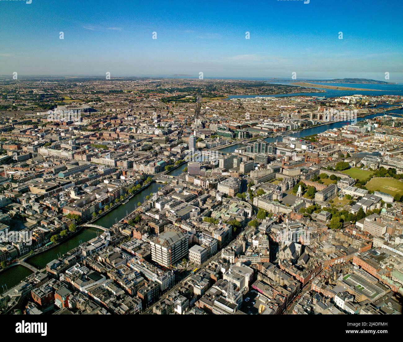 Dublin city, aerial view Stock Photo - Alamy