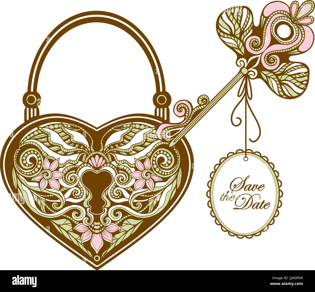 Vintage Heart Shape Illustration