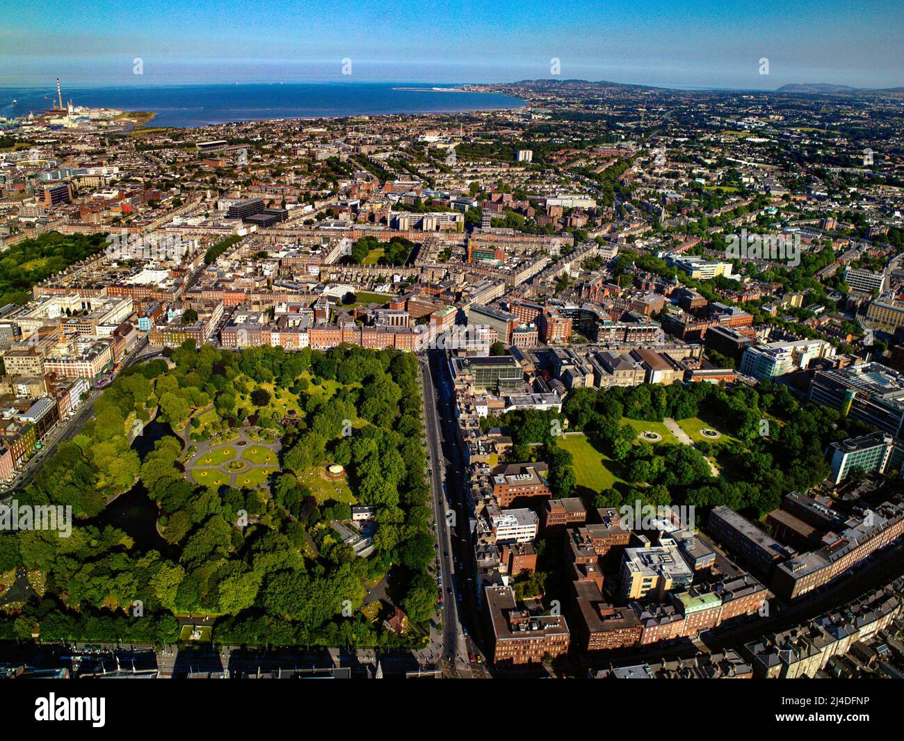 Dublin city, aerial view Stock Photo - Alamy