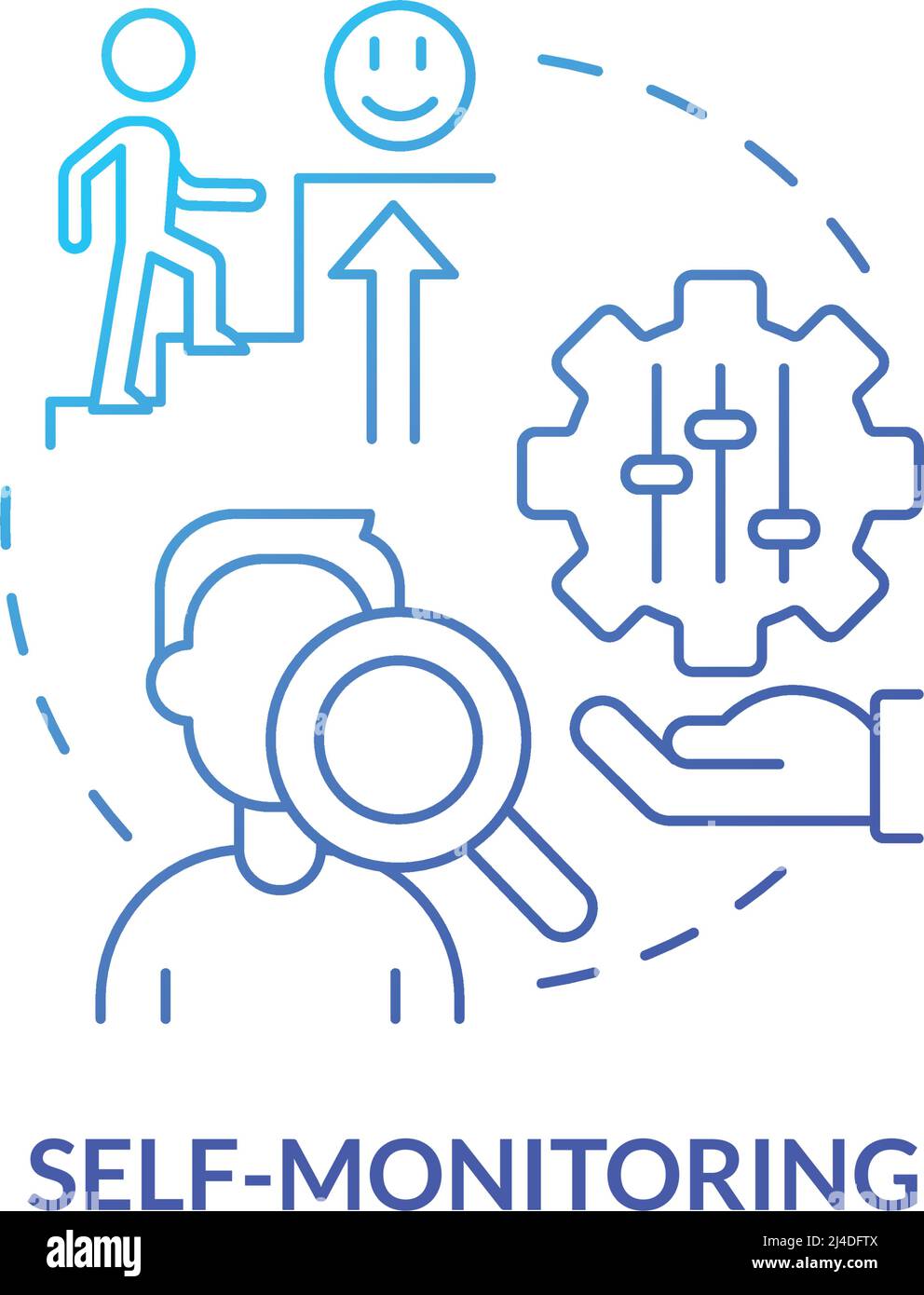 Self monitoring blue gradient concept icon Stock Vector Image & Art - Alamy