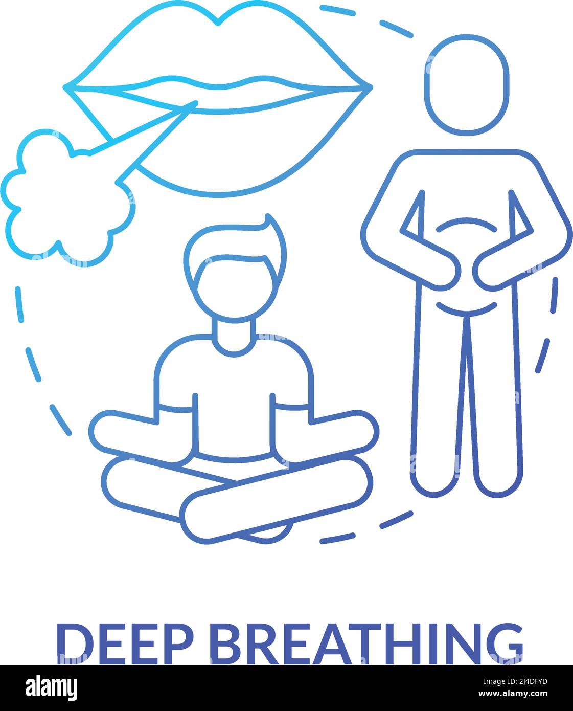 Deep breathing blue gradient concept icon Stock Vector Image & Art - Alamy