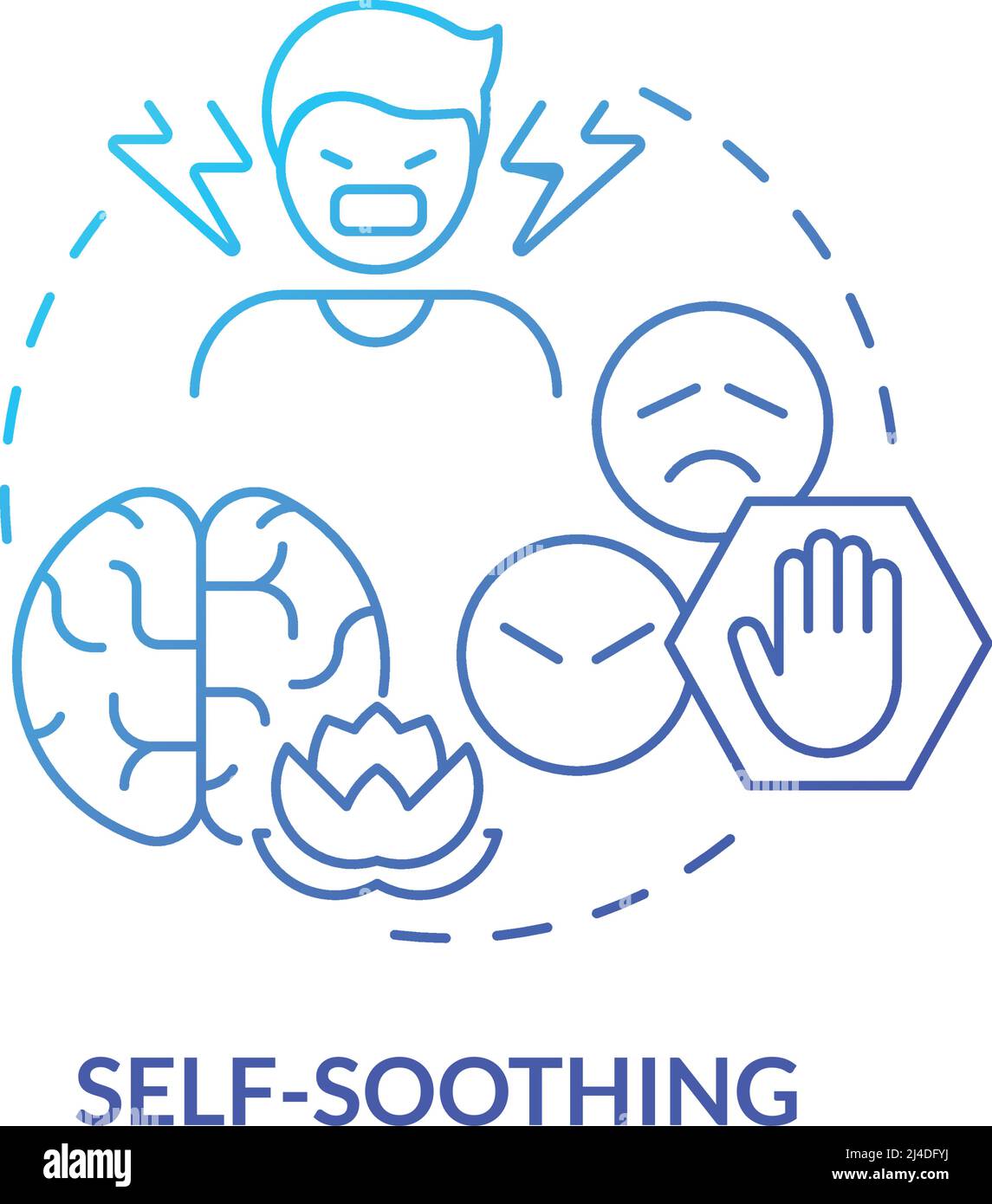 Self soothing blue gradient concept icon Stock Vector Image & Art - Alamy