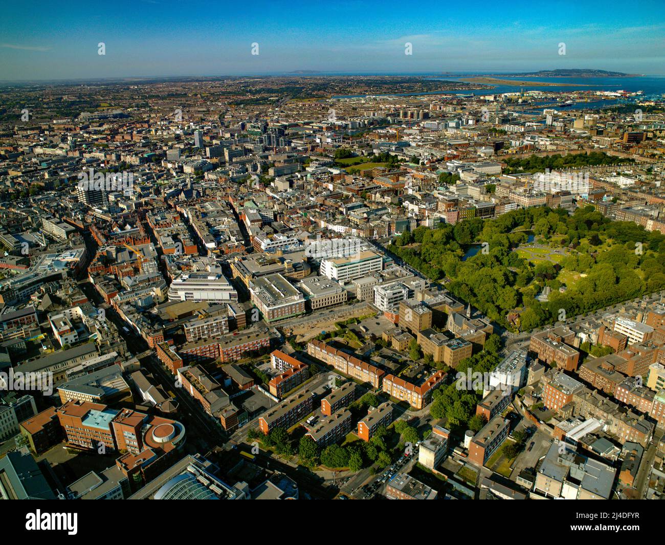 Dublin city, aerial view Stock Photo - Alamy