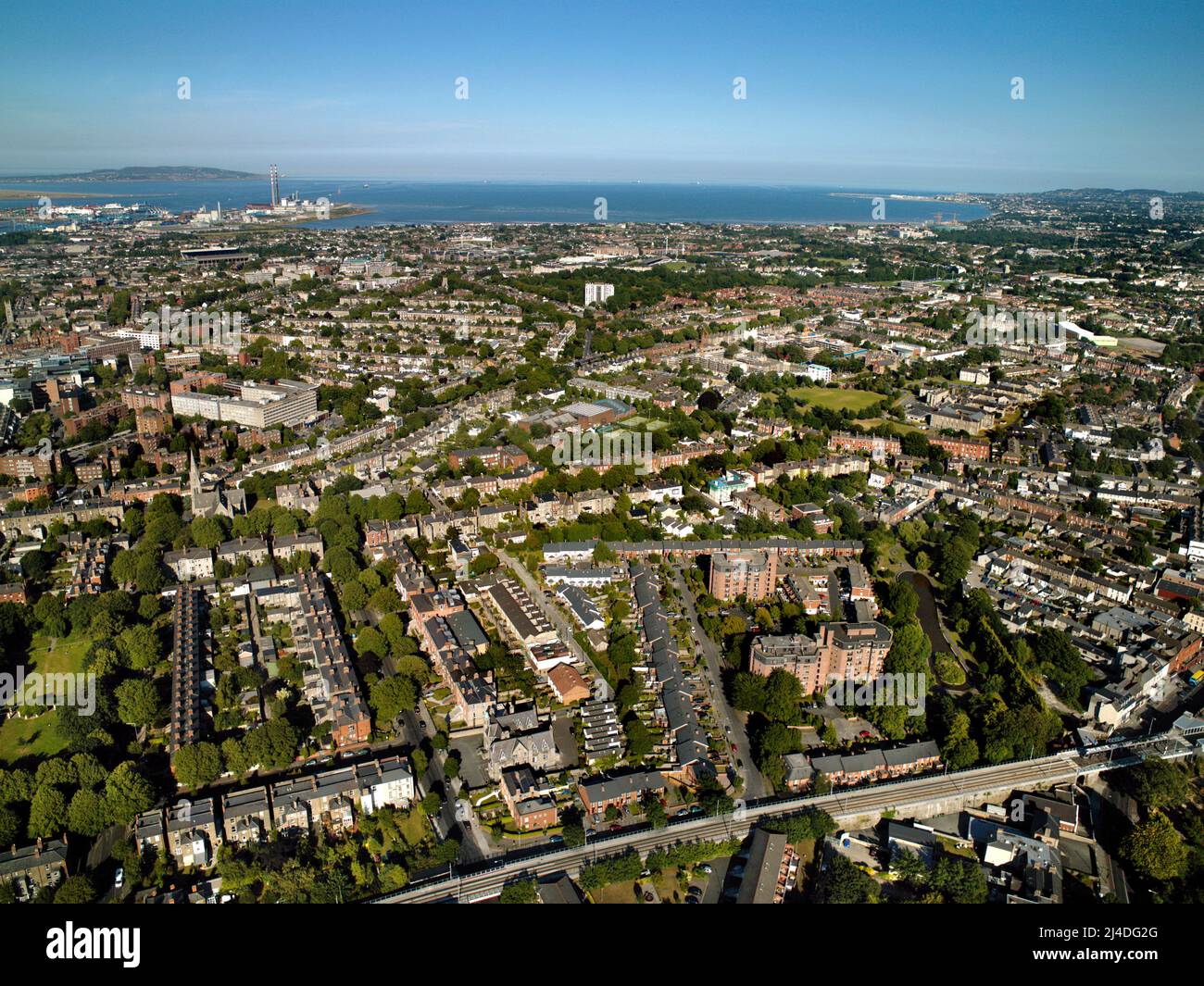 Dublin city, aerial view Stock Photo - Alamy