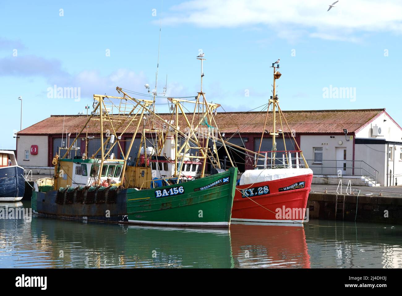 Arbroath Harbour in Angus Scotland, an active fishing harbour as well ...