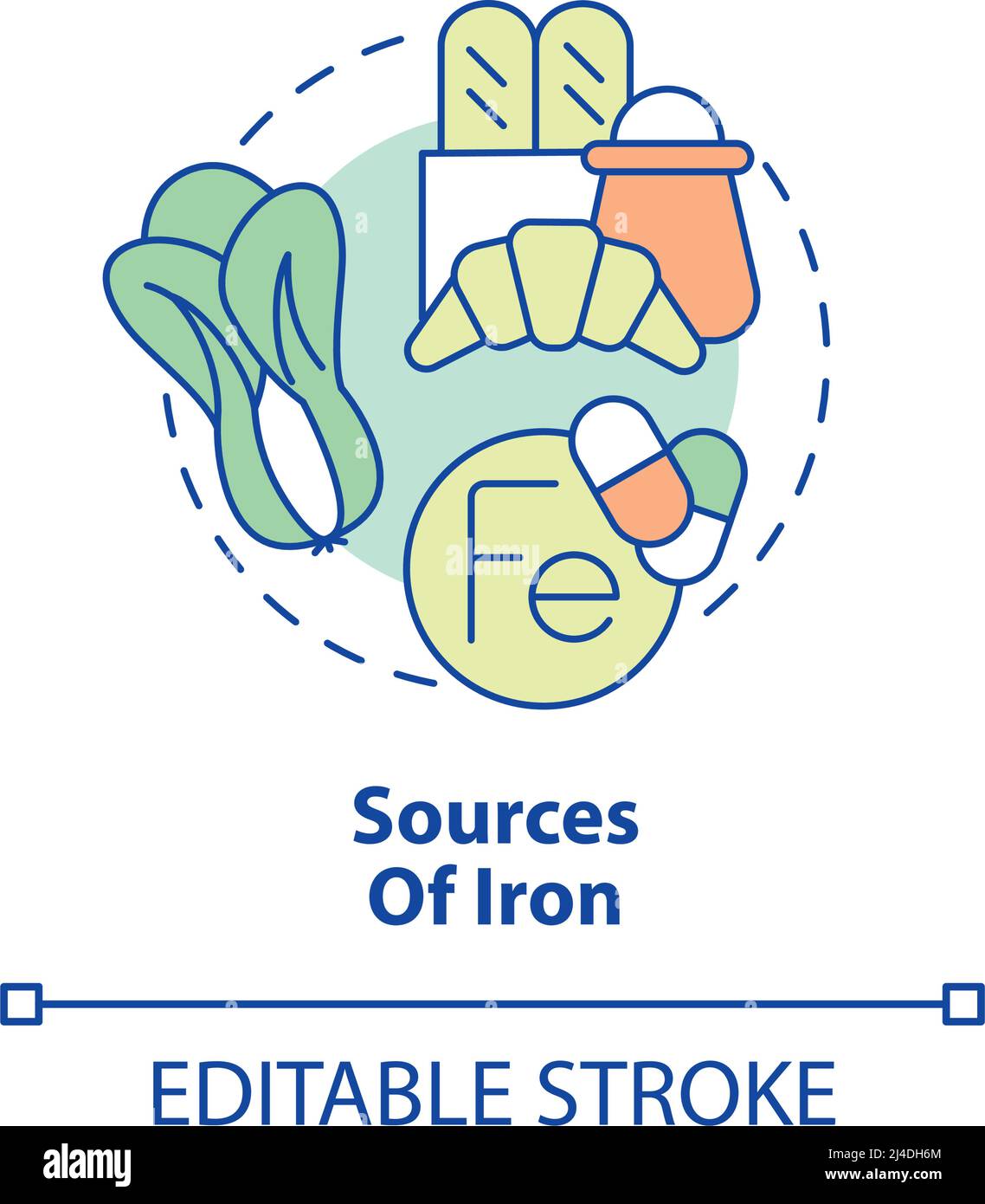 Sources of iron concept icon Stock Vector Image & Art - Alamy