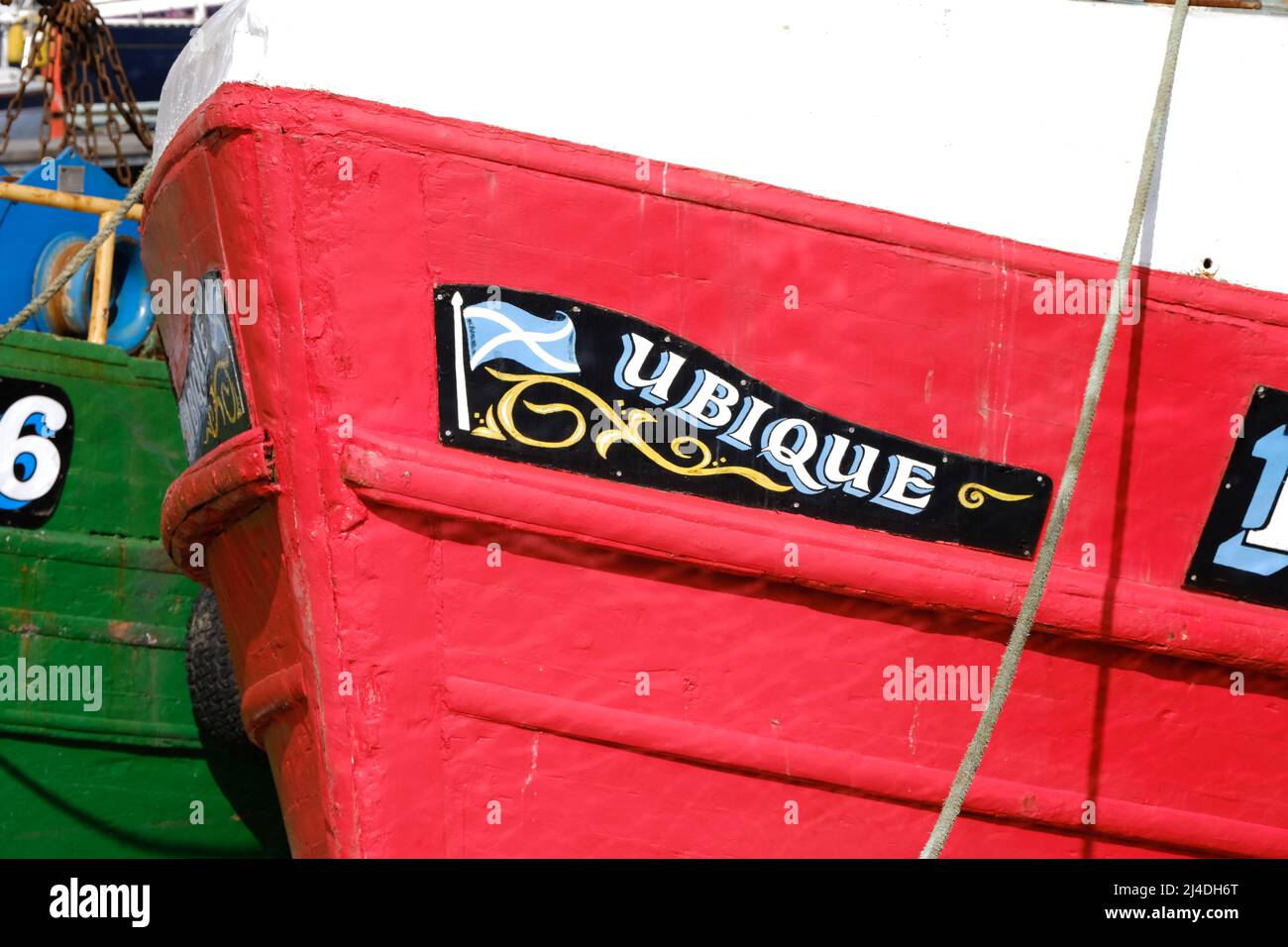 Arbroath Harbour in Angus Scotland, an active fishing harbour as well ...