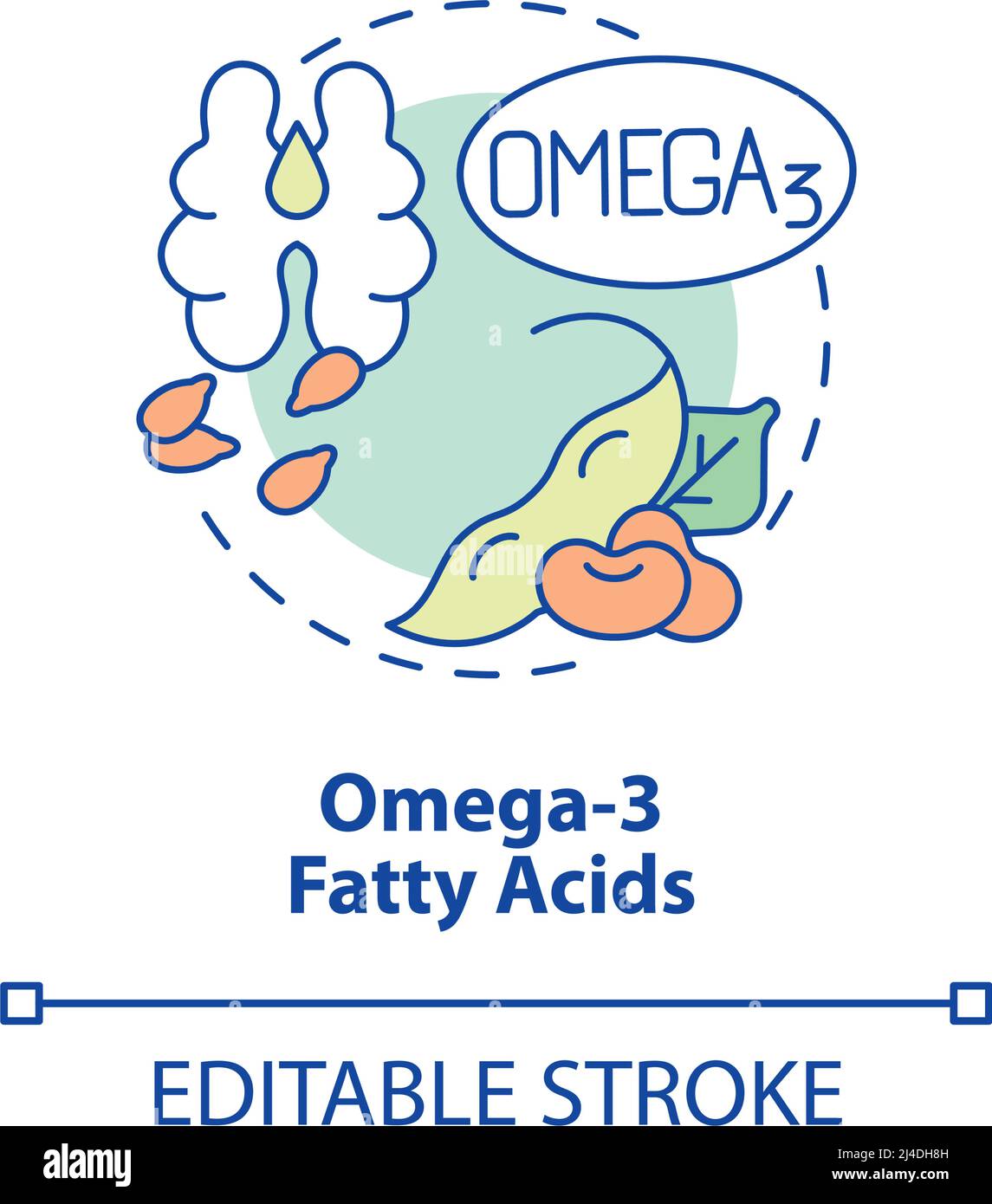 Omega three fatty acids concept icon Stock Vector Image & Art - Alamy